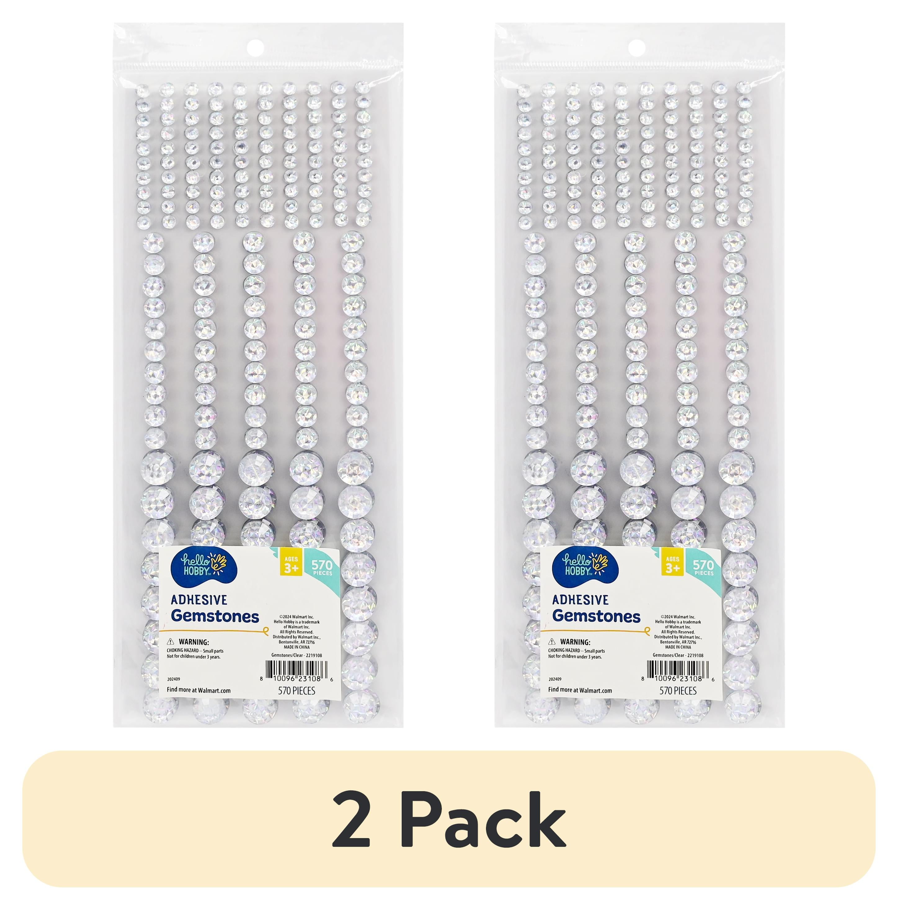 (2 pack) Hello Hobby Clear Iridescent Round Gemstones, 570 Piece ...