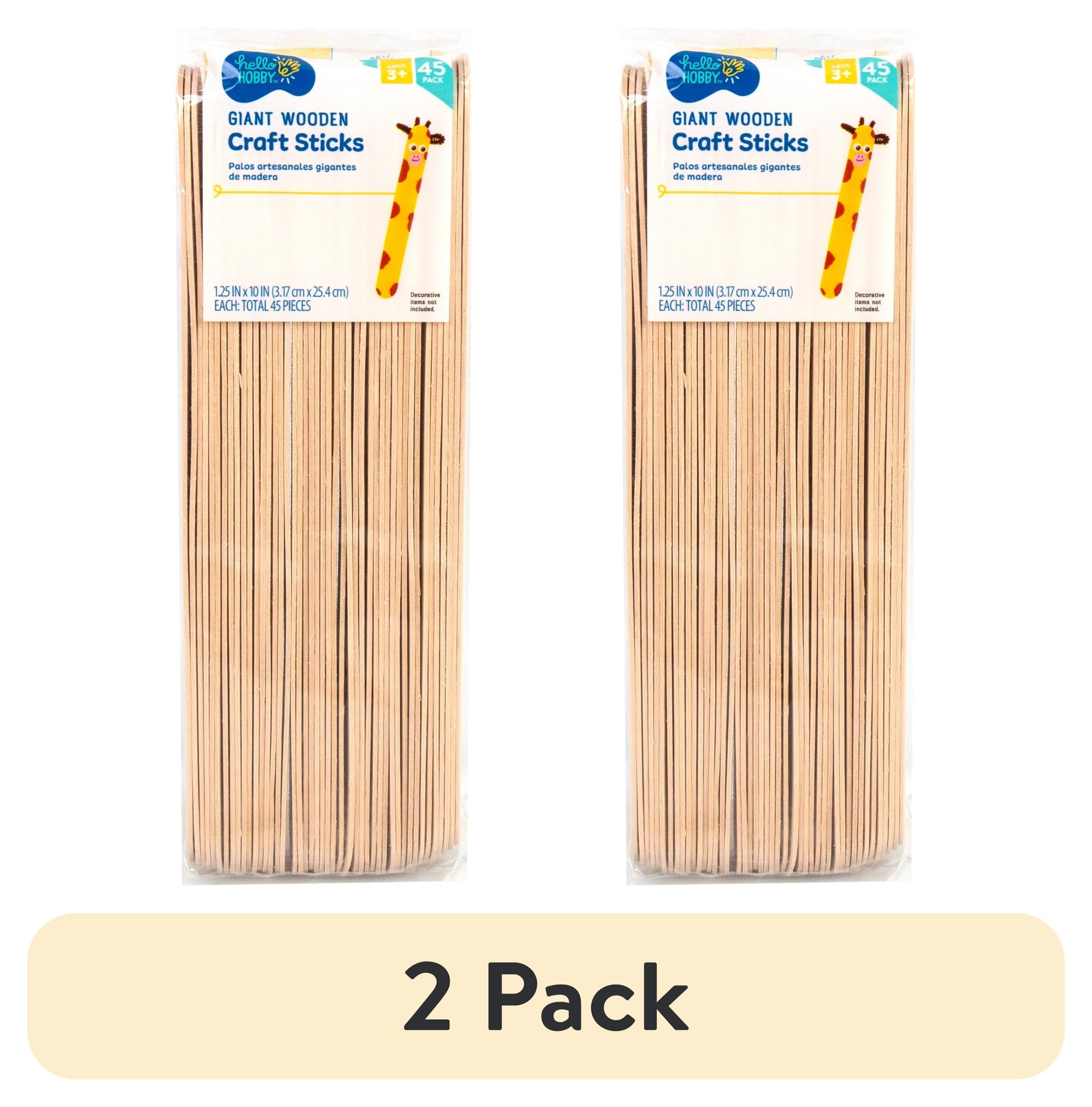 (2 pack) Hello Hobby Giant Wooden Craft Sticks, 45-Pack - Walmart.com