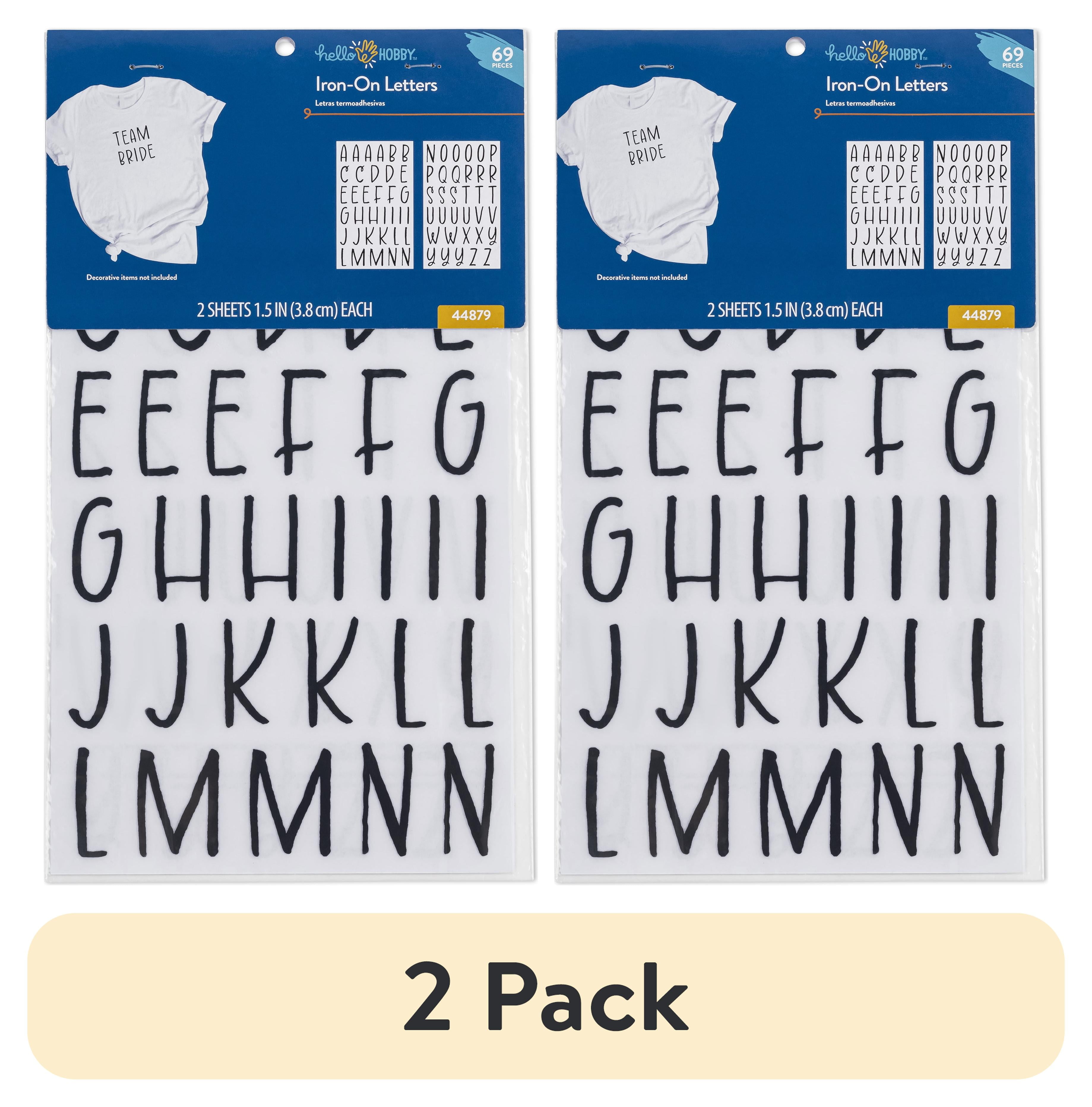 (2 pack) Hello Hobby 69-Piece Iron-on Letters, 2 Sheets - Walmart.com
