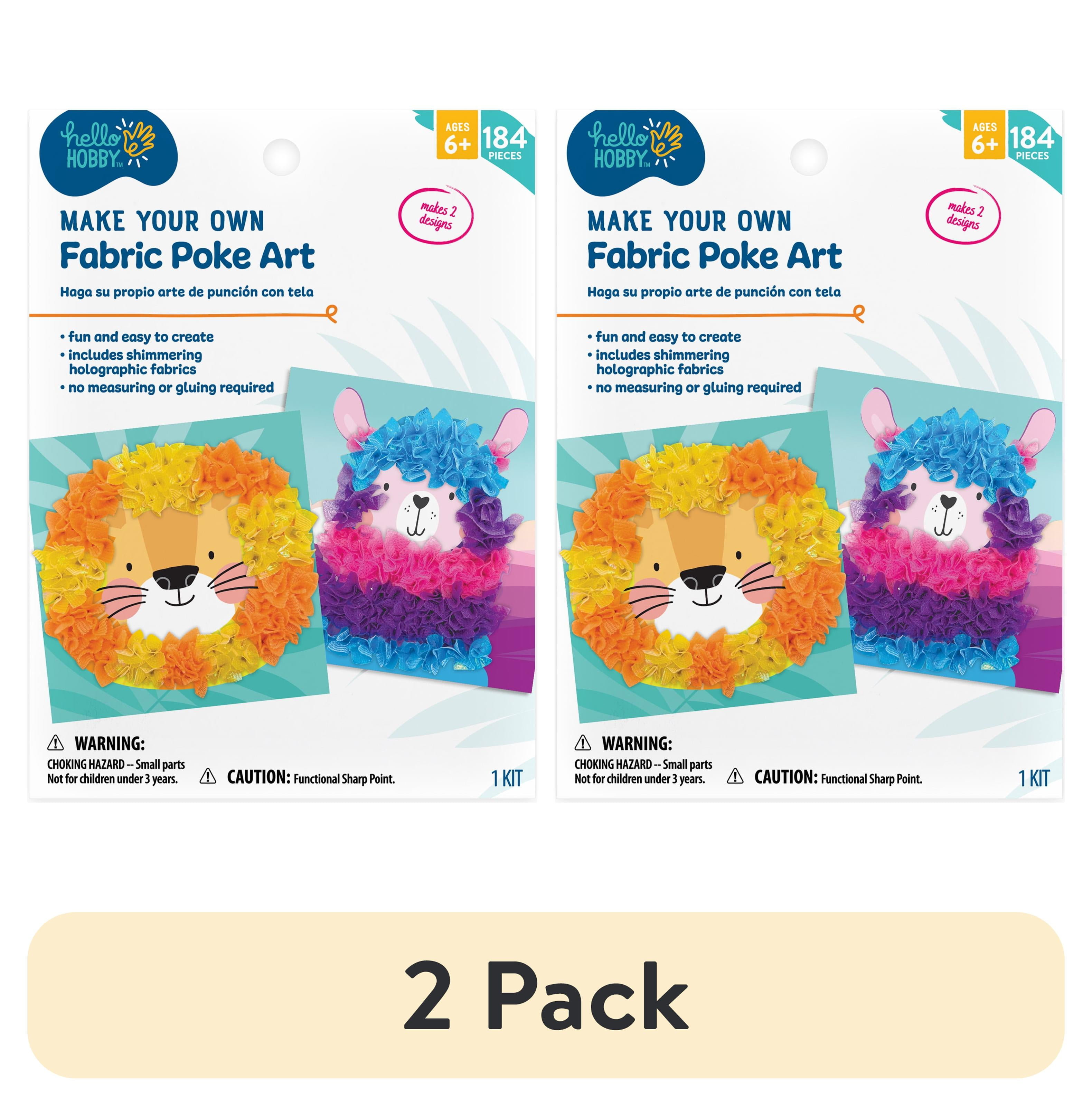 (2 pack) Hello Hobby Make Your Own Fabric Poke Art, Kids Craft Kit ...