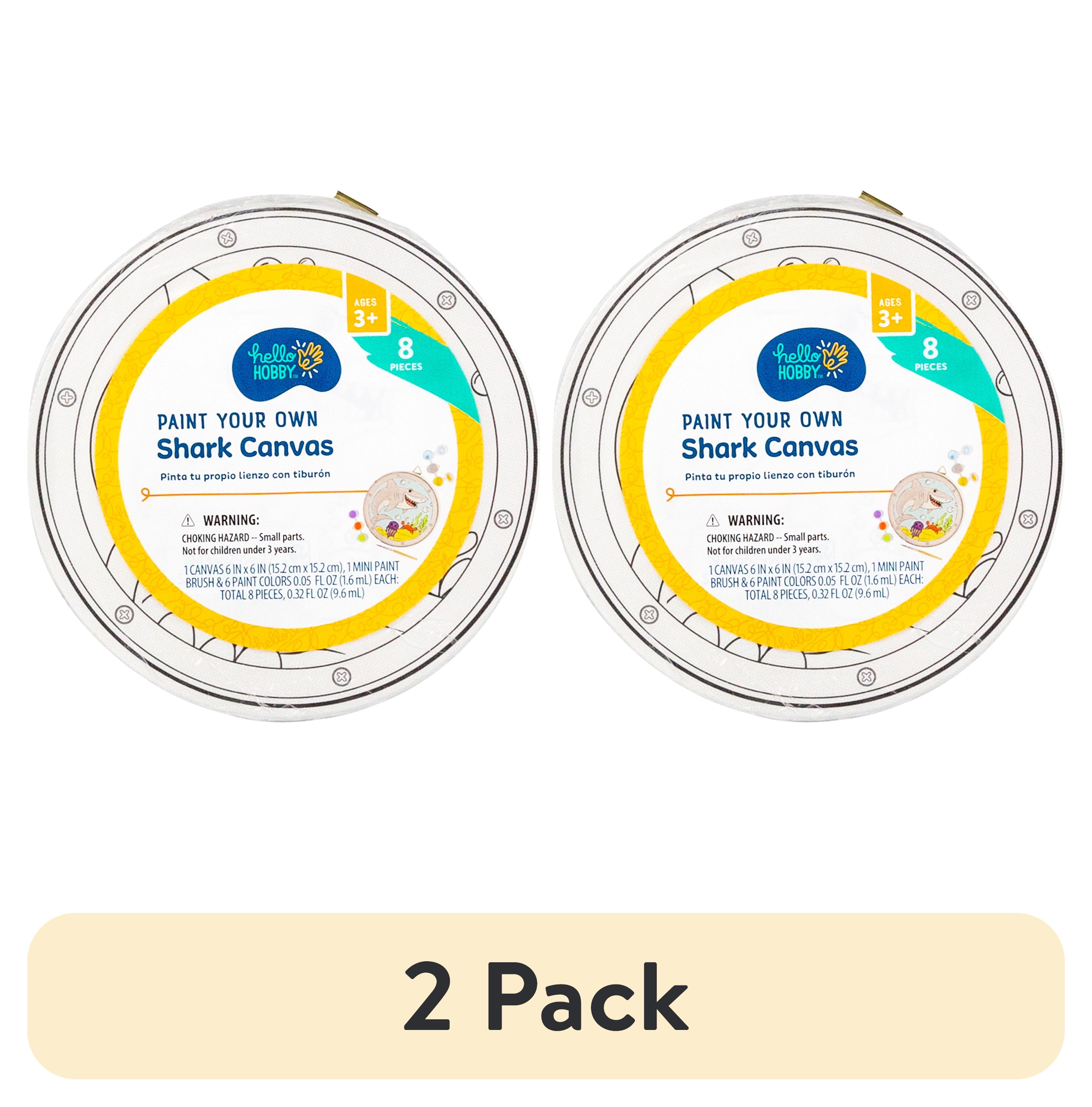 (2 pack) Hello Hobby Multicolor Paint Your Own Shark Canvas - Walmart.com