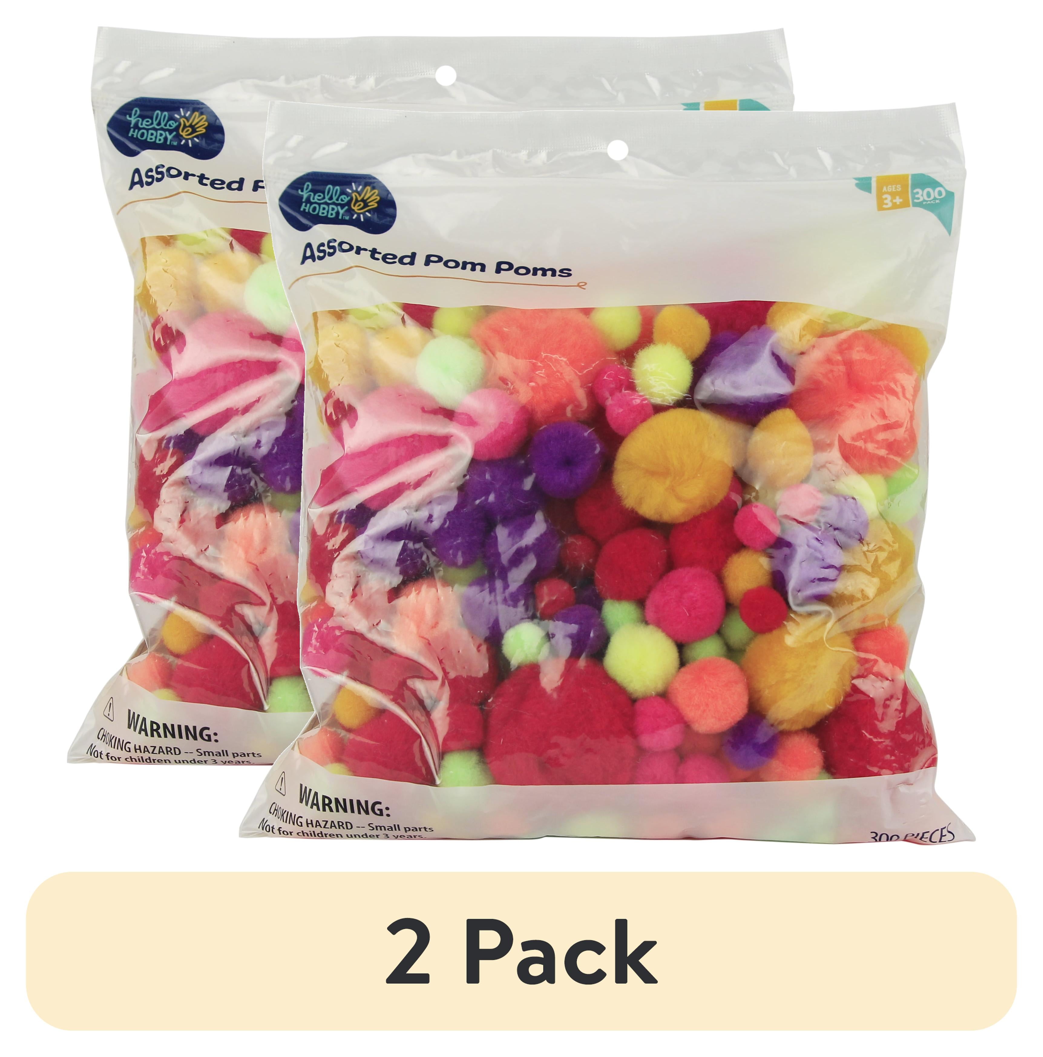 (2 pack) Hello Hobby Neon Assorted Craft Pom Poms, 300 Piece - Walmart.com