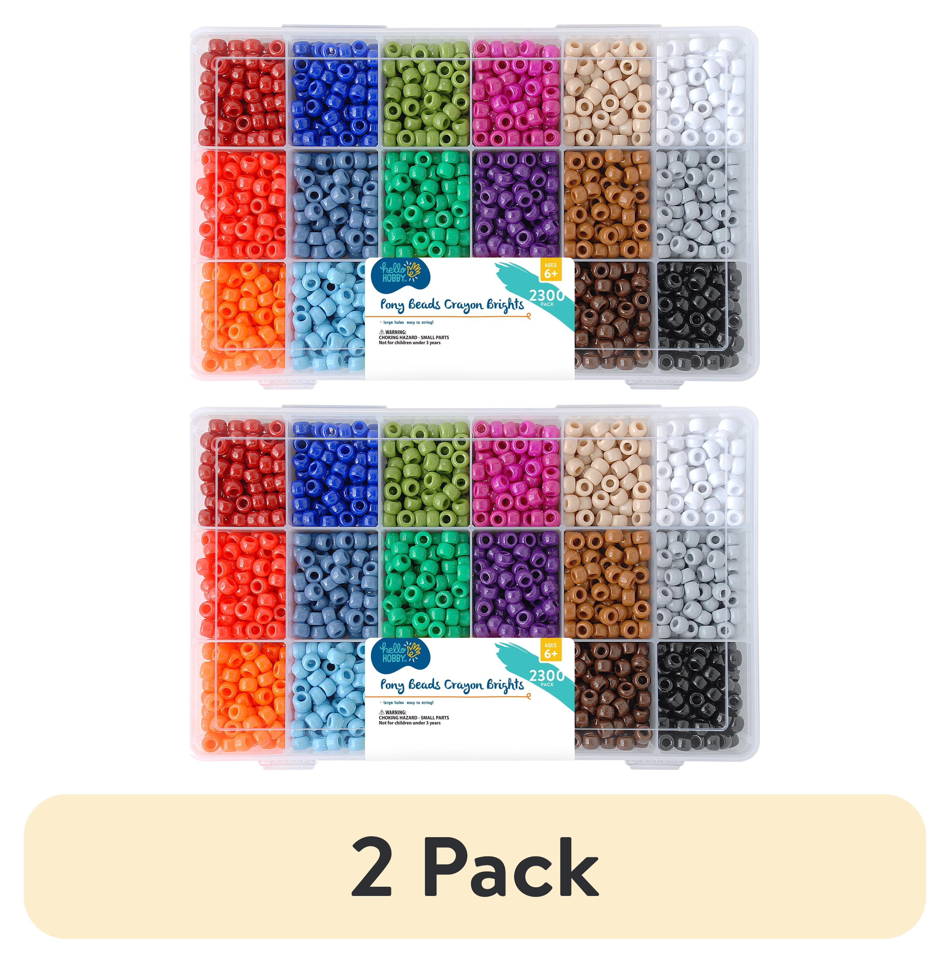 (2 pack) Hello Hobby - Primary Color Pony Bead Box - 2300 Pieces ...