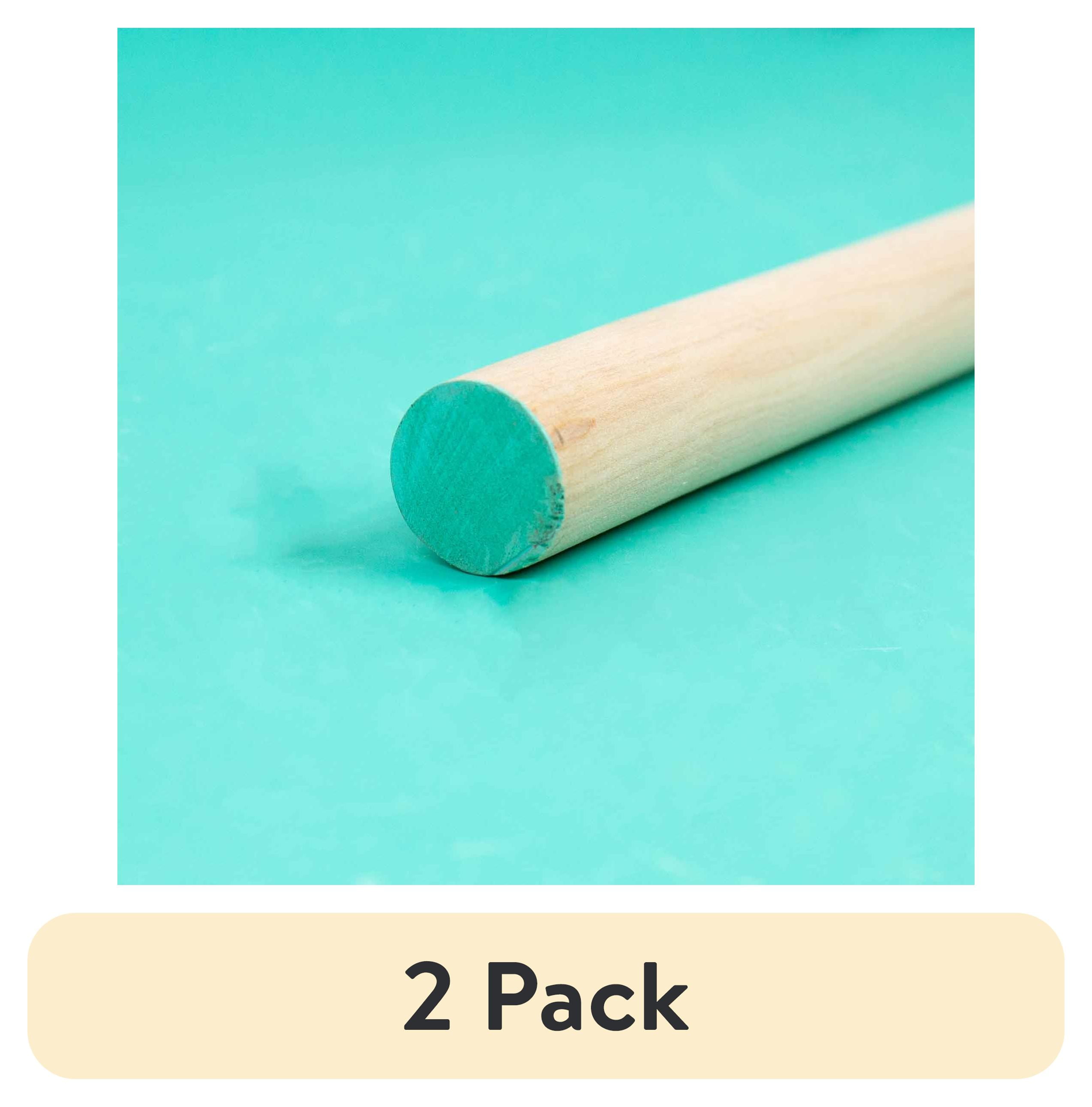 (2 pack) Hello Hobby Wood Dowel, 36” Long, 7/8-inch Diameter, Blue Ends ...