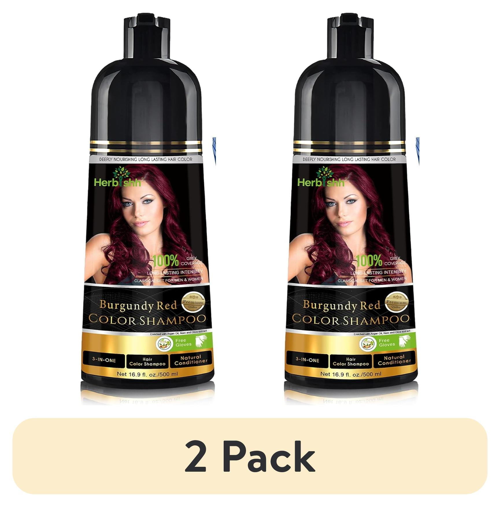 (2 pack) Herbishh Combo Hair Color Shampoo Linen 500ml for Gray Hair ...