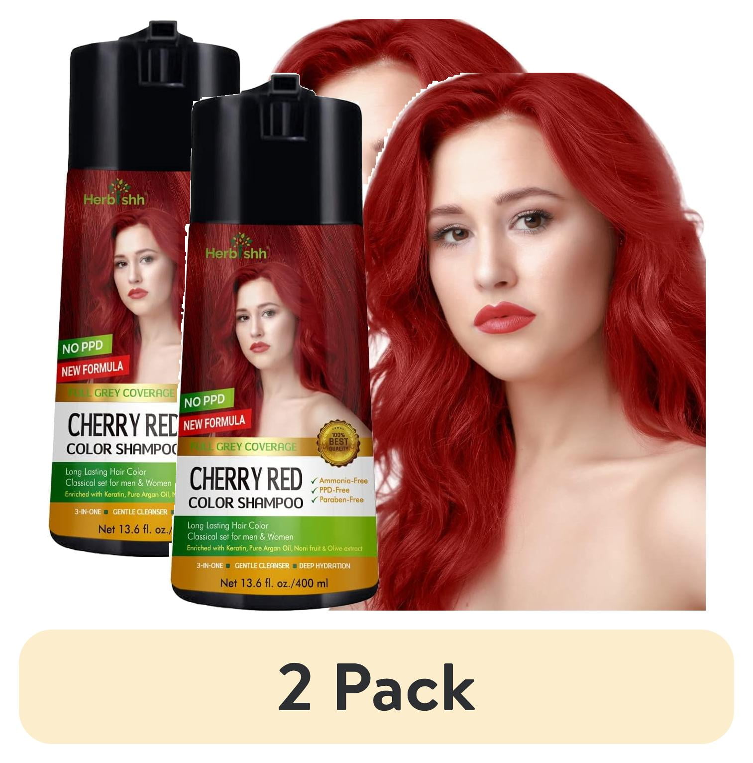 2 Pack Herbishh Golden Cherry Red Ppd Free Hair Color Shampoo For 7124