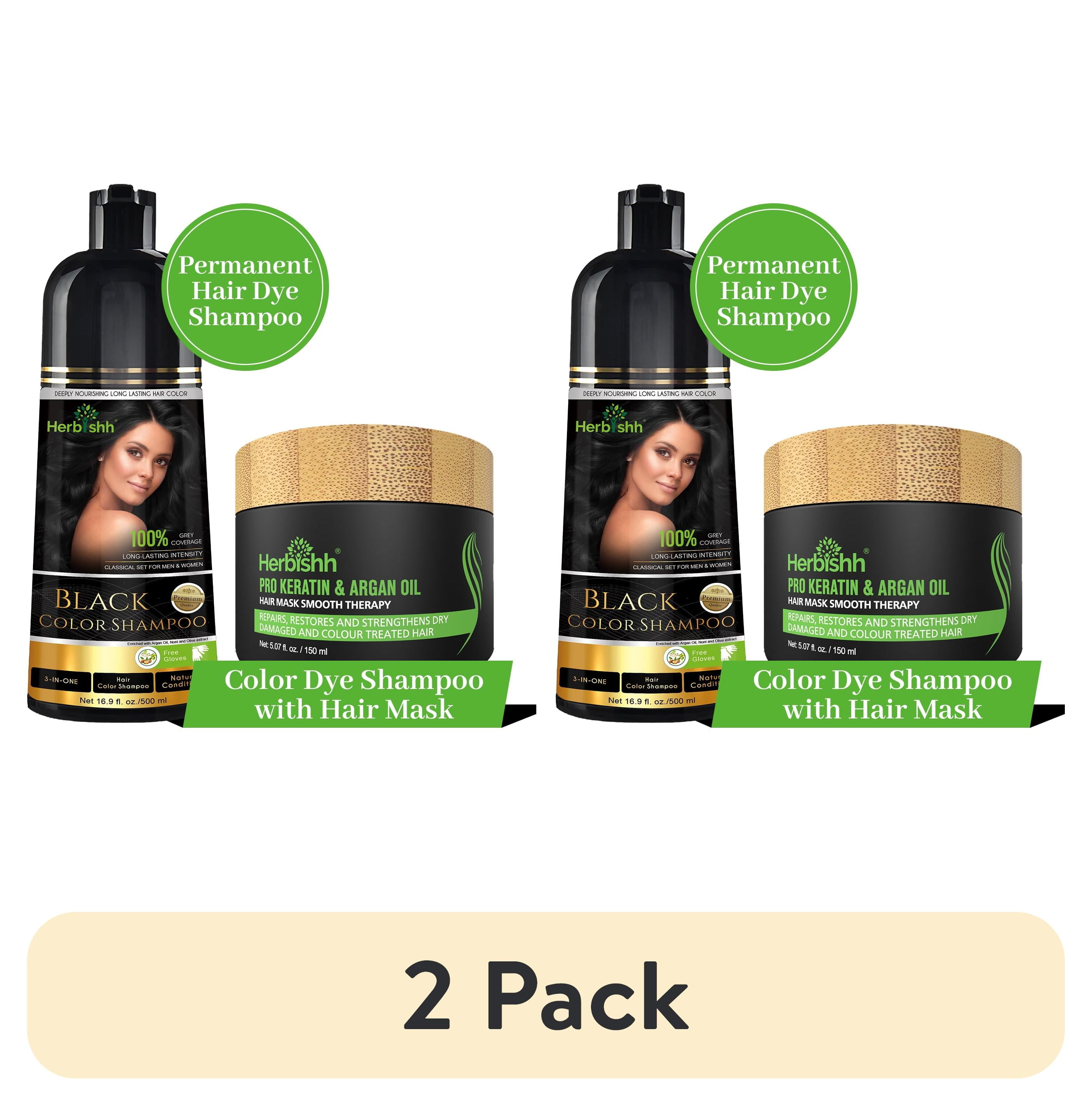 (2 pack) Herbishh Hair Color Shampoo for Grey Hair 500ml + Argan Hair ...