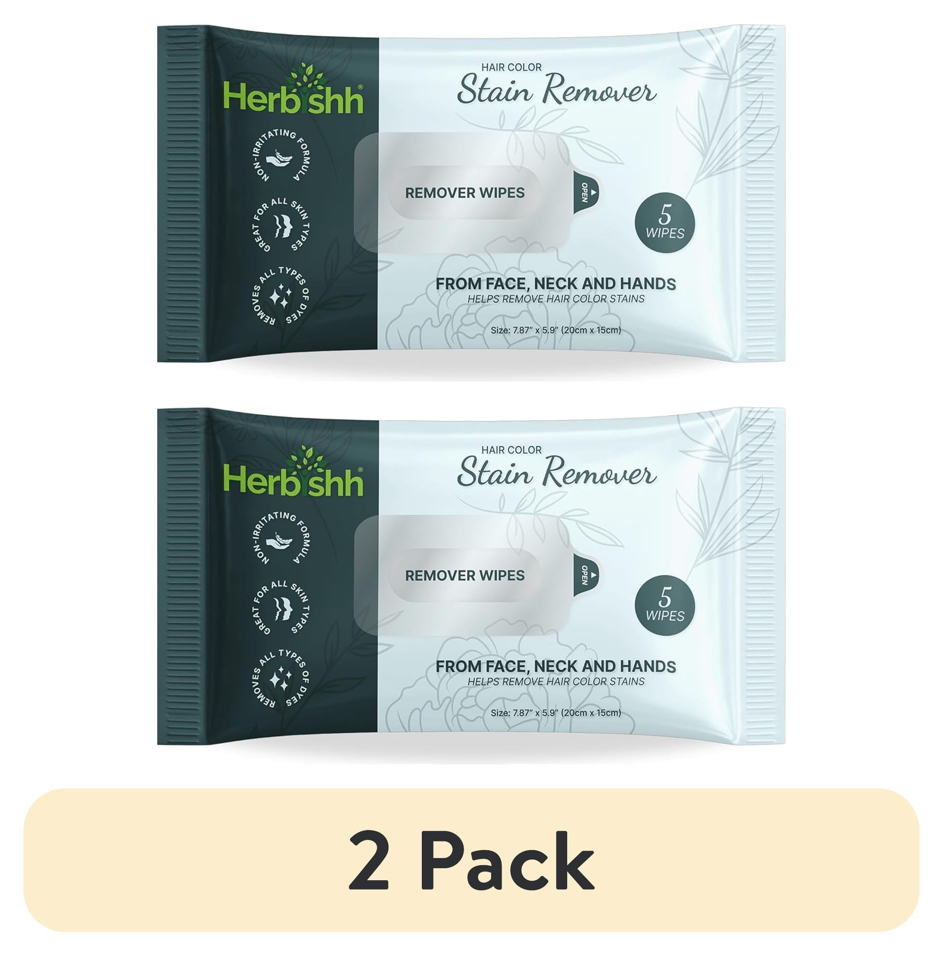 (2 pack) Herbishh Hair Color Stain Remover Wipes, Skin-Friendly Dye ...