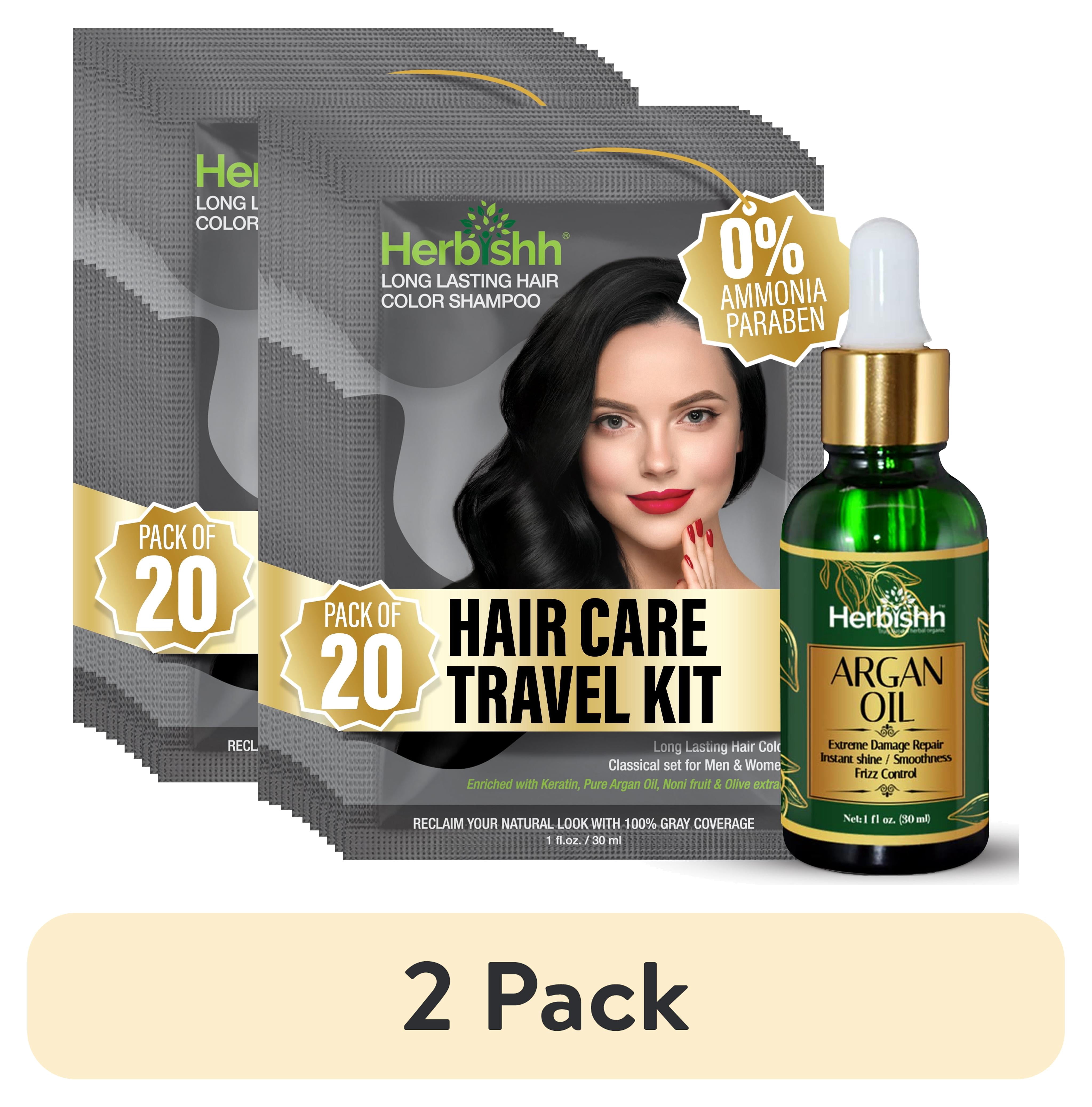 (2 pack) Herbishh Hair Dye Shampoo Black Color, 3-in-1 Shampoo Hair ...