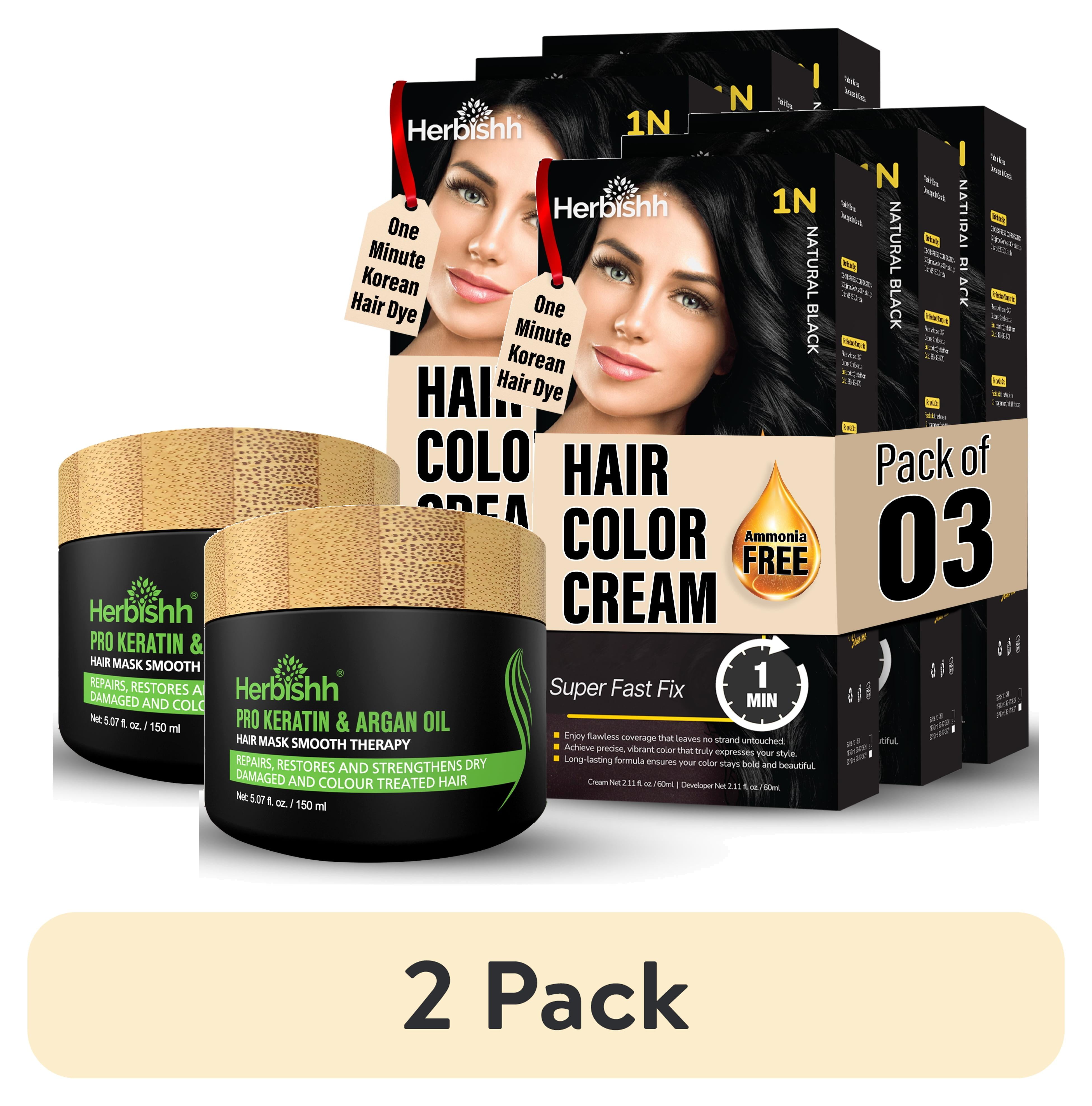 (2 pack) Herbishh Rapid Infusion Hair Color Cream – 1N Natural Black ...