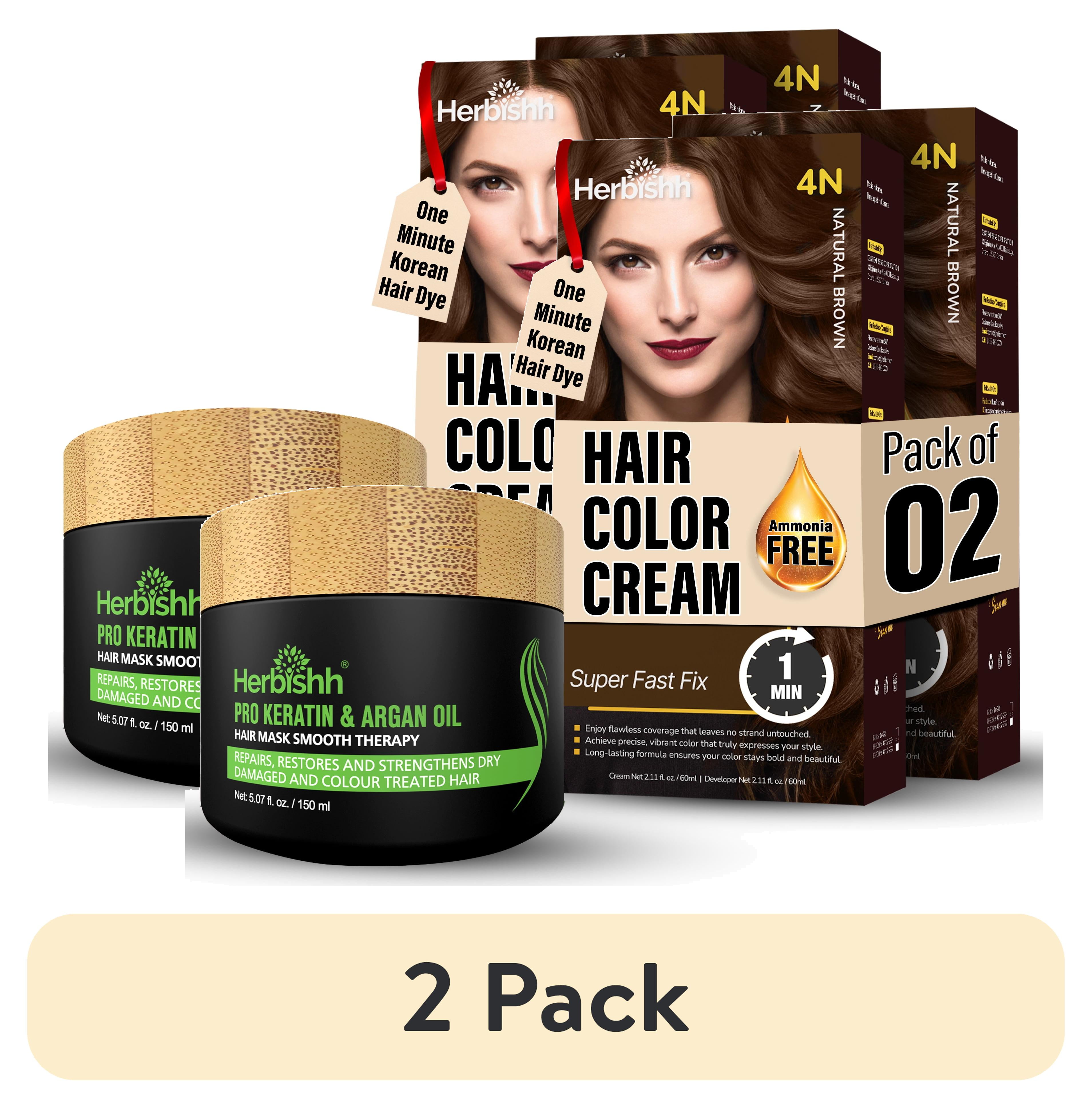 (2 pack) Herbishh Rapid Infusion Hair Color Cream 4N Natural Brown ...