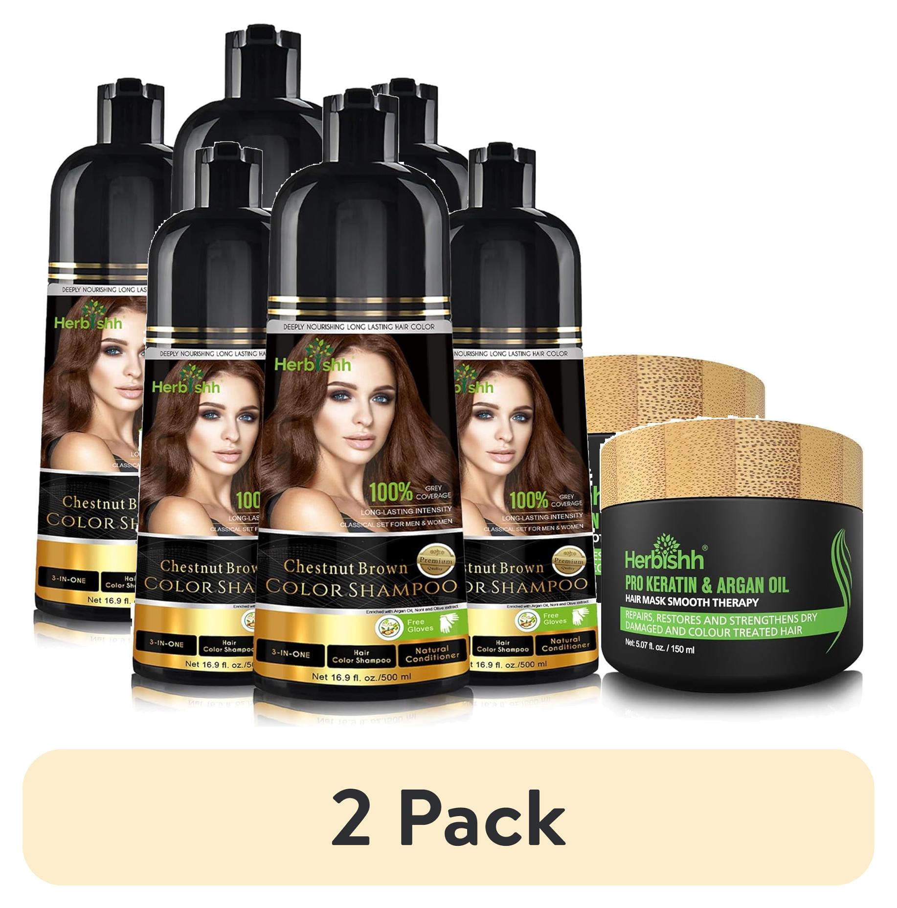 (2 pack) Herbishh Ultimate Hair Color Shampoo Kit (3pcs Hair Color ...