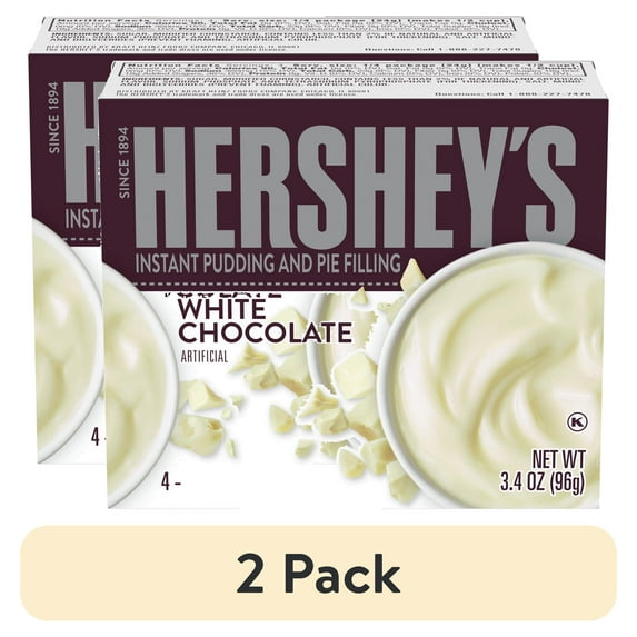 (2 pack) Hershey's White Chocolate Instant Pudding and Pie Filling, 3.4 oz Box - Walmart.com