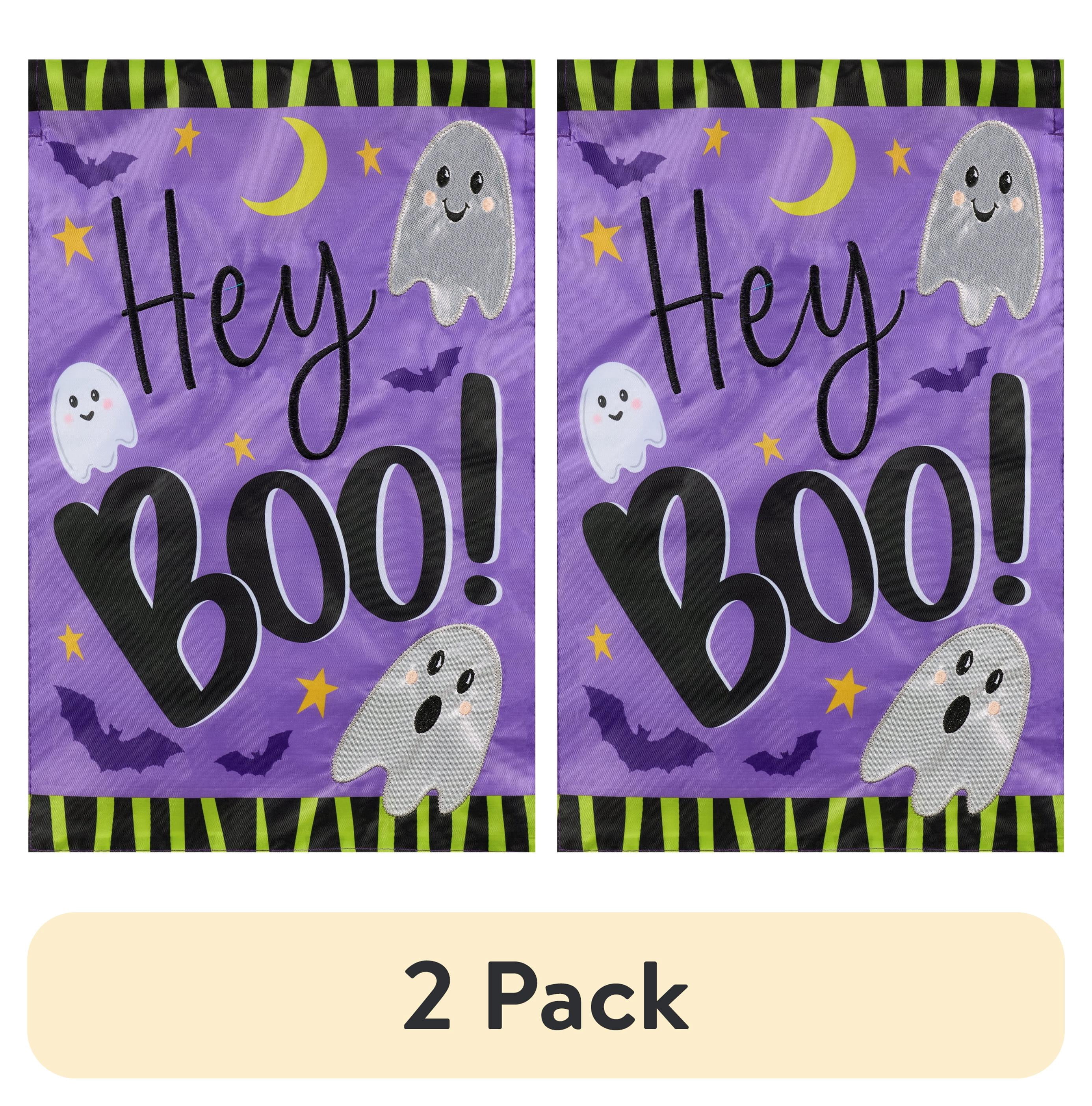 (2 pack) Hey Boo Yard Flag 11.5in x 18in - Walmart.com