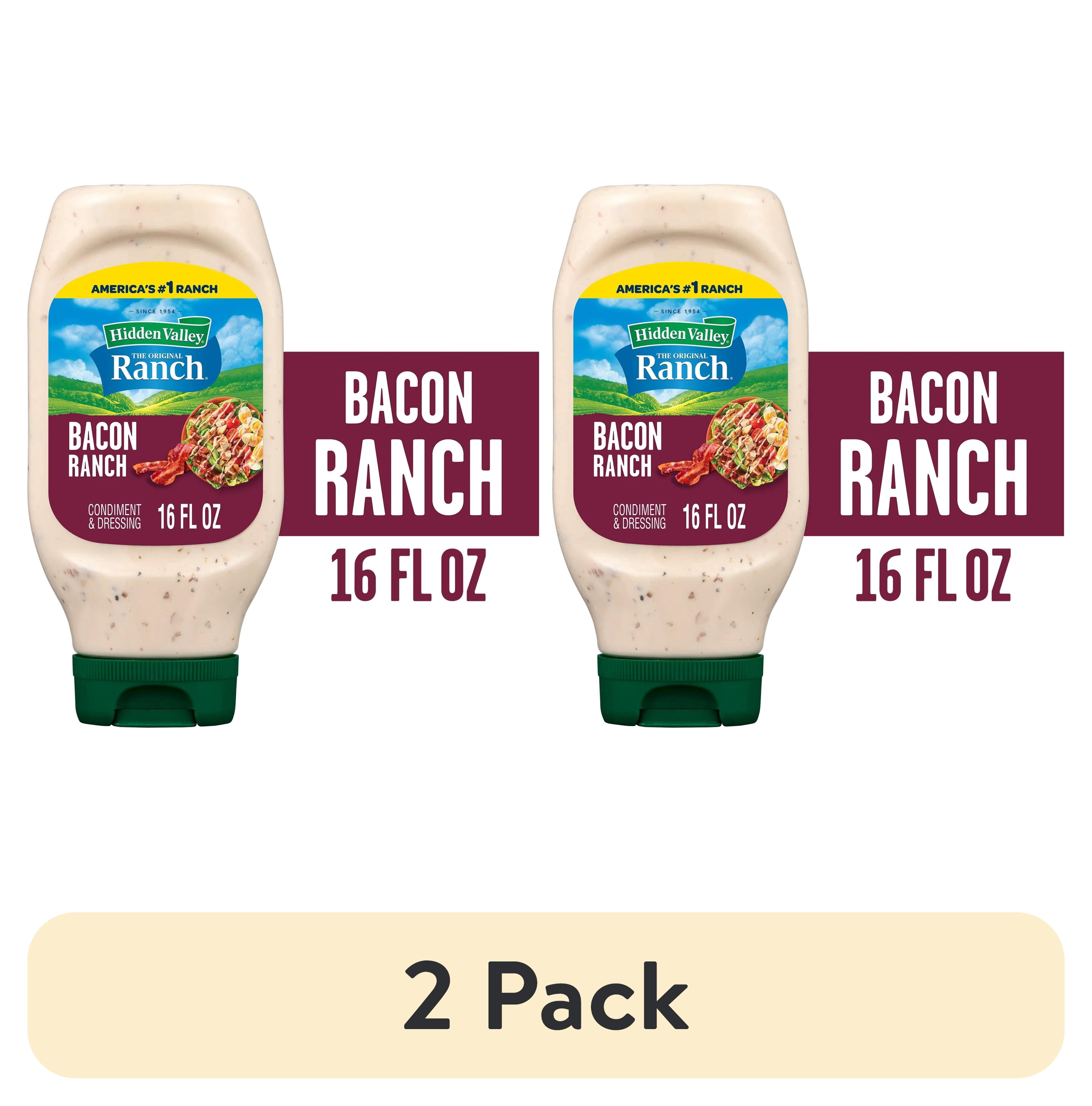 (2 pack) Hidden Valley Bacon Ranch Topping and Dressing, 16 fl oz Easy ...