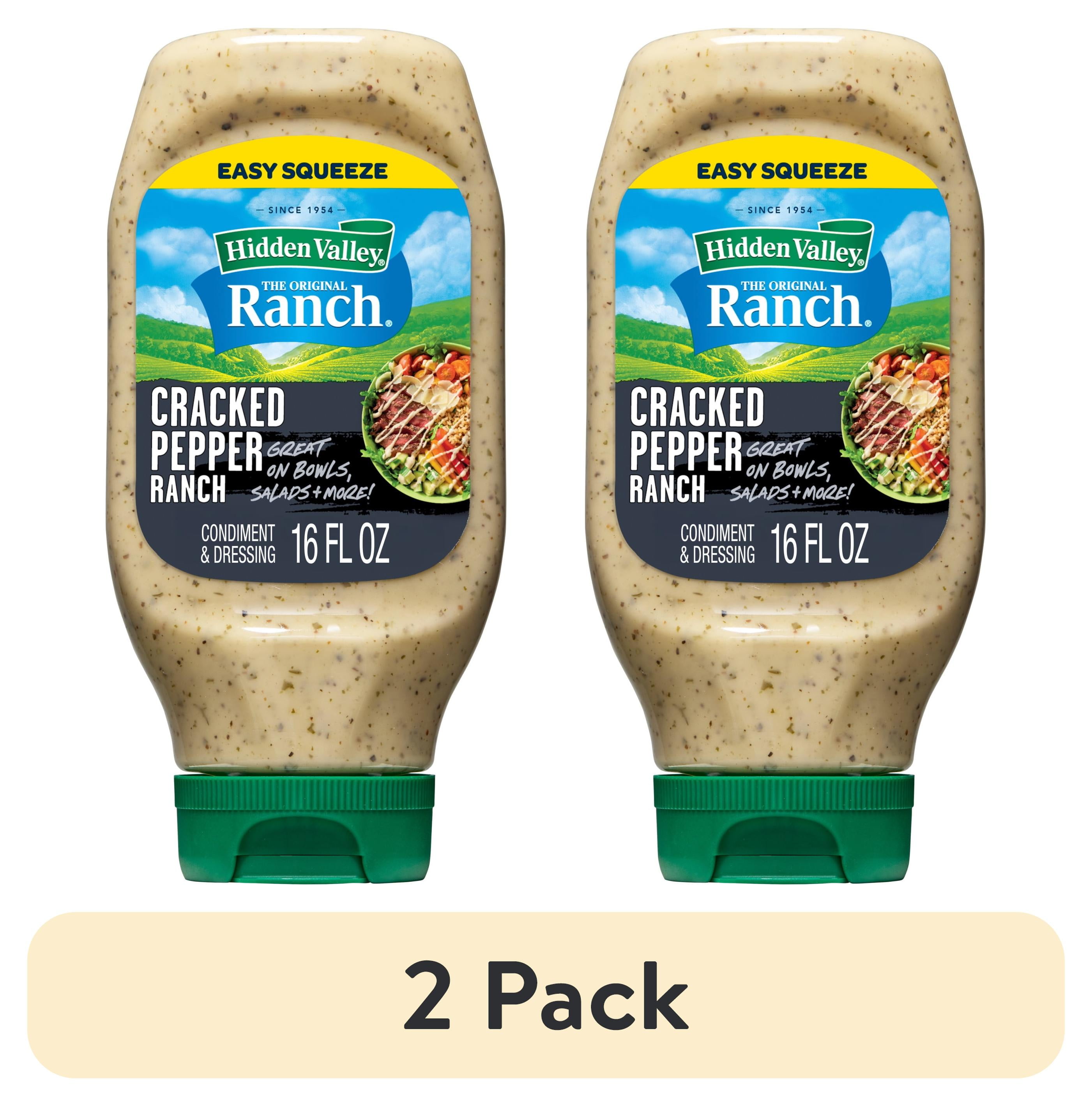 (2 pack) Hidden Valley Cracked Pepper Ranch Condiment and Dressing, 16 ...