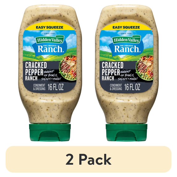 (2 pack) Hidden Valley Cracked Pepper Ranch Condiment and Dressing, 16 ...