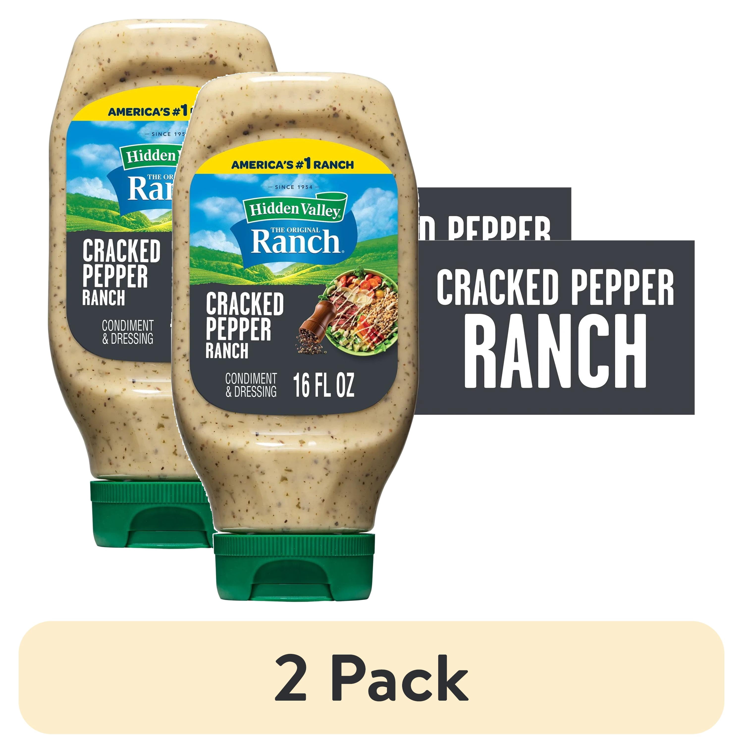 (2 pack) Hidden Valley Cracked Pepper Ranch Dip Sauce Condiment and ...