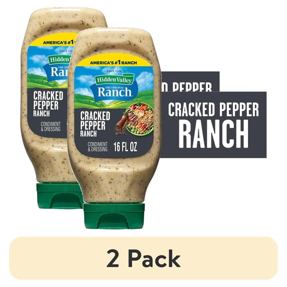 (2 pack) Hidden Valley Cracked Pepper Ranch Dip Sauce Condiment and ...