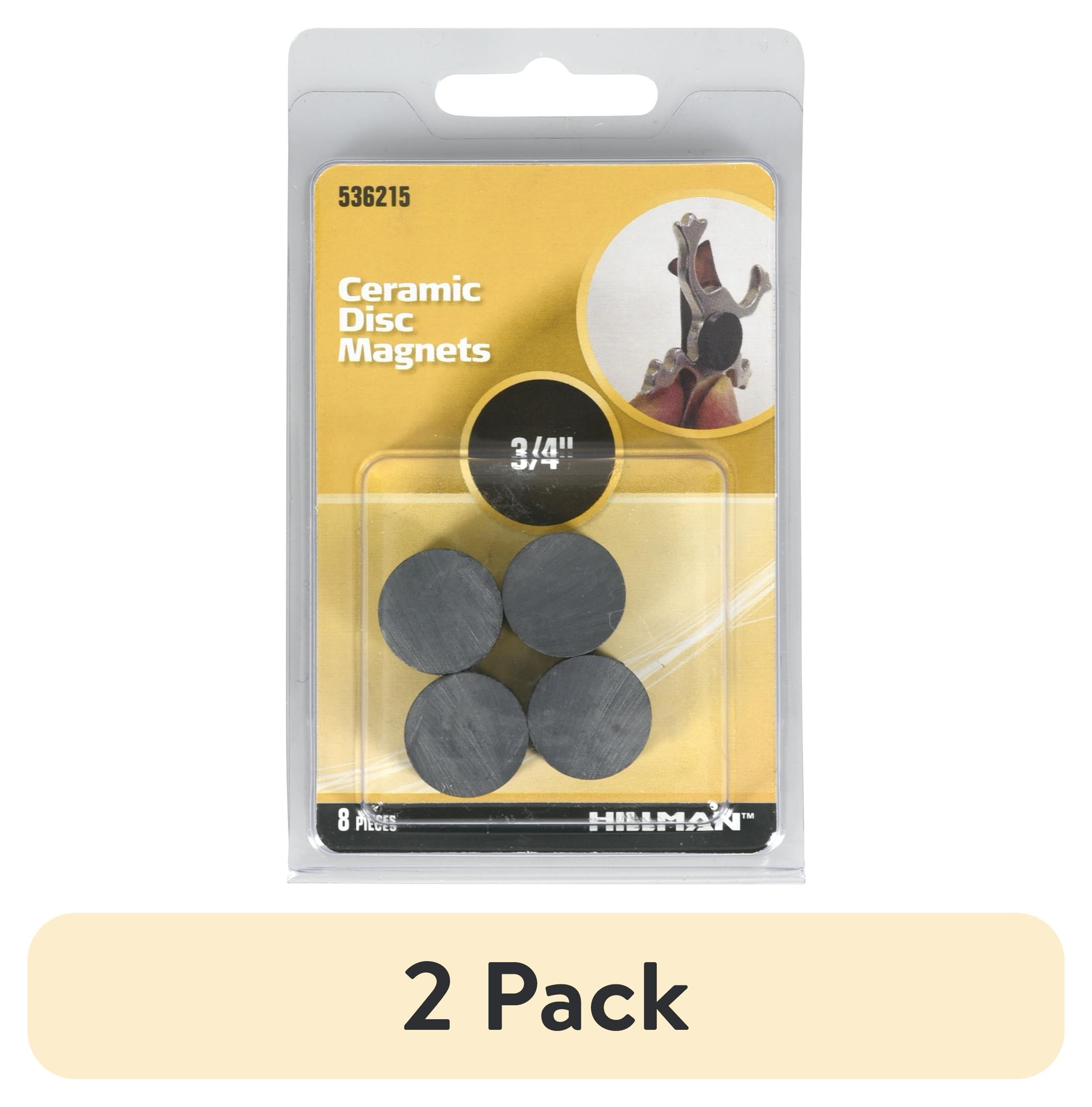 (2 pack) Hillman Brand 536215 Black Ceramic Disc Magnets (3/4" Diameter ...
