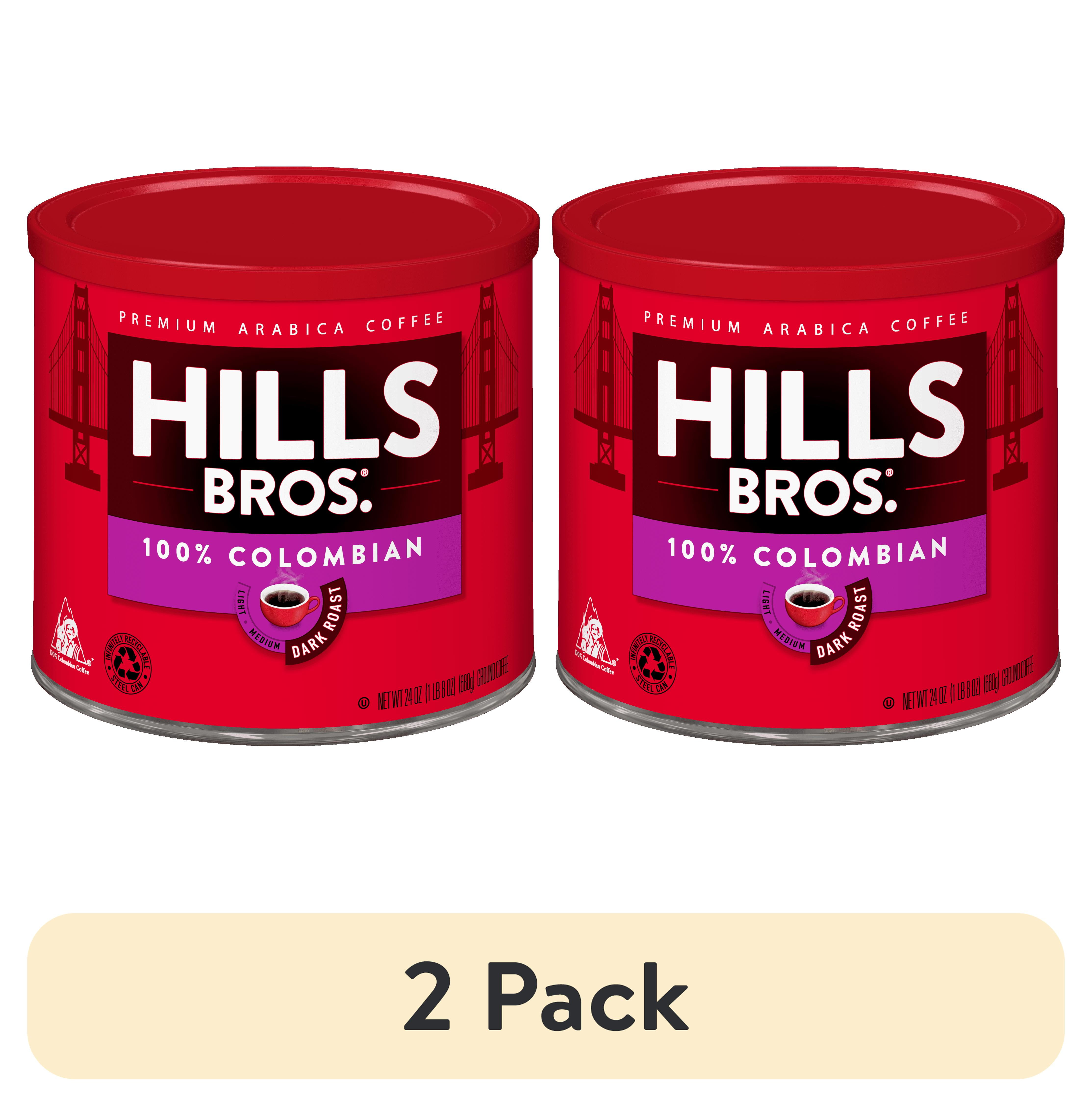 (2 pack) Hills Bros. Coffee 100% Colombian Ground Coffee, Dark Roast ...