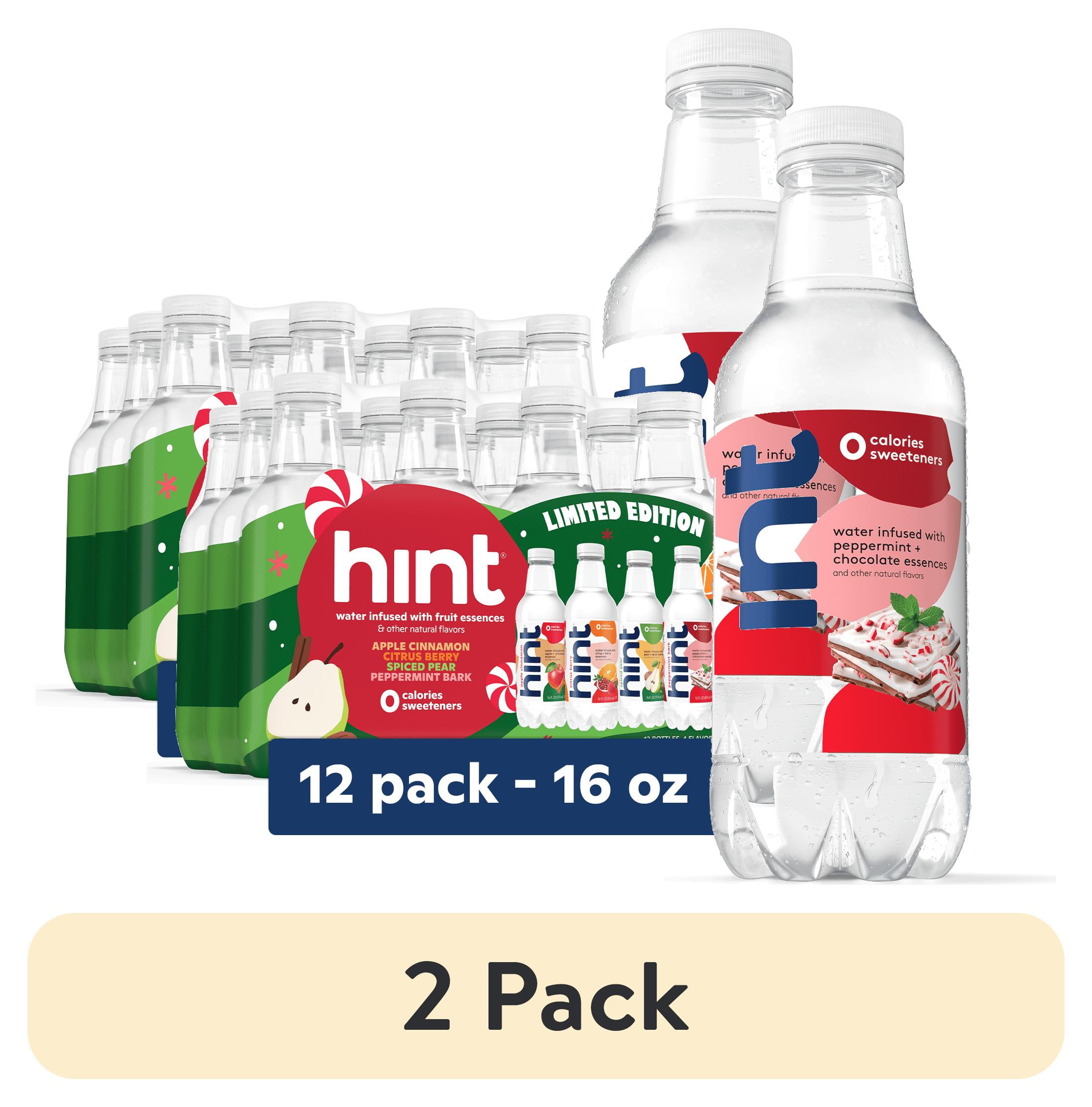 (2 pack) Hint Bottled Water, Holiday Variety Pack - Purified Flavored Water with Zero Calories ...