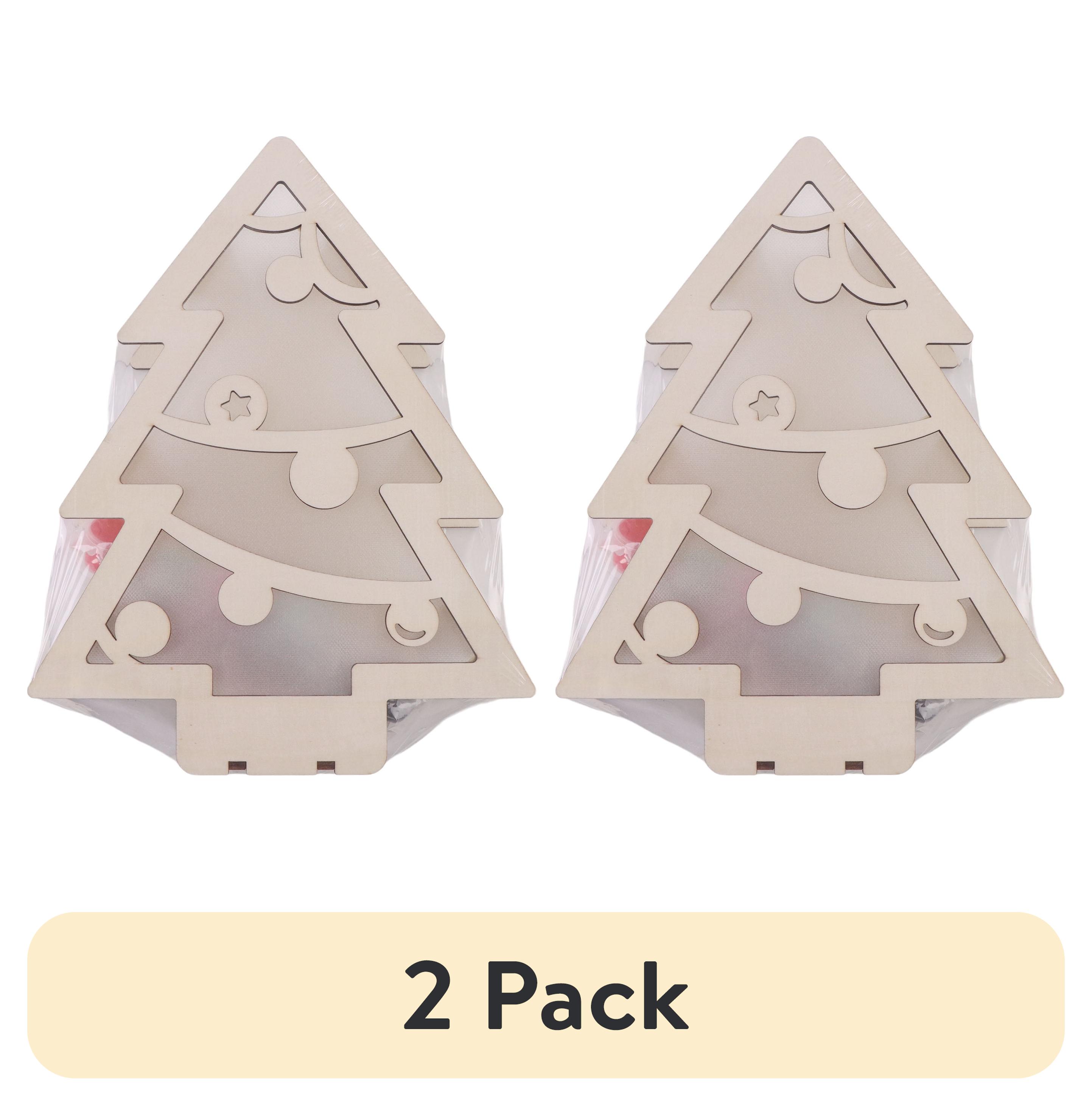 (2 pack) Holiday Time Christmas Tree Craft Kit with LED lights, 8.46 x ...
