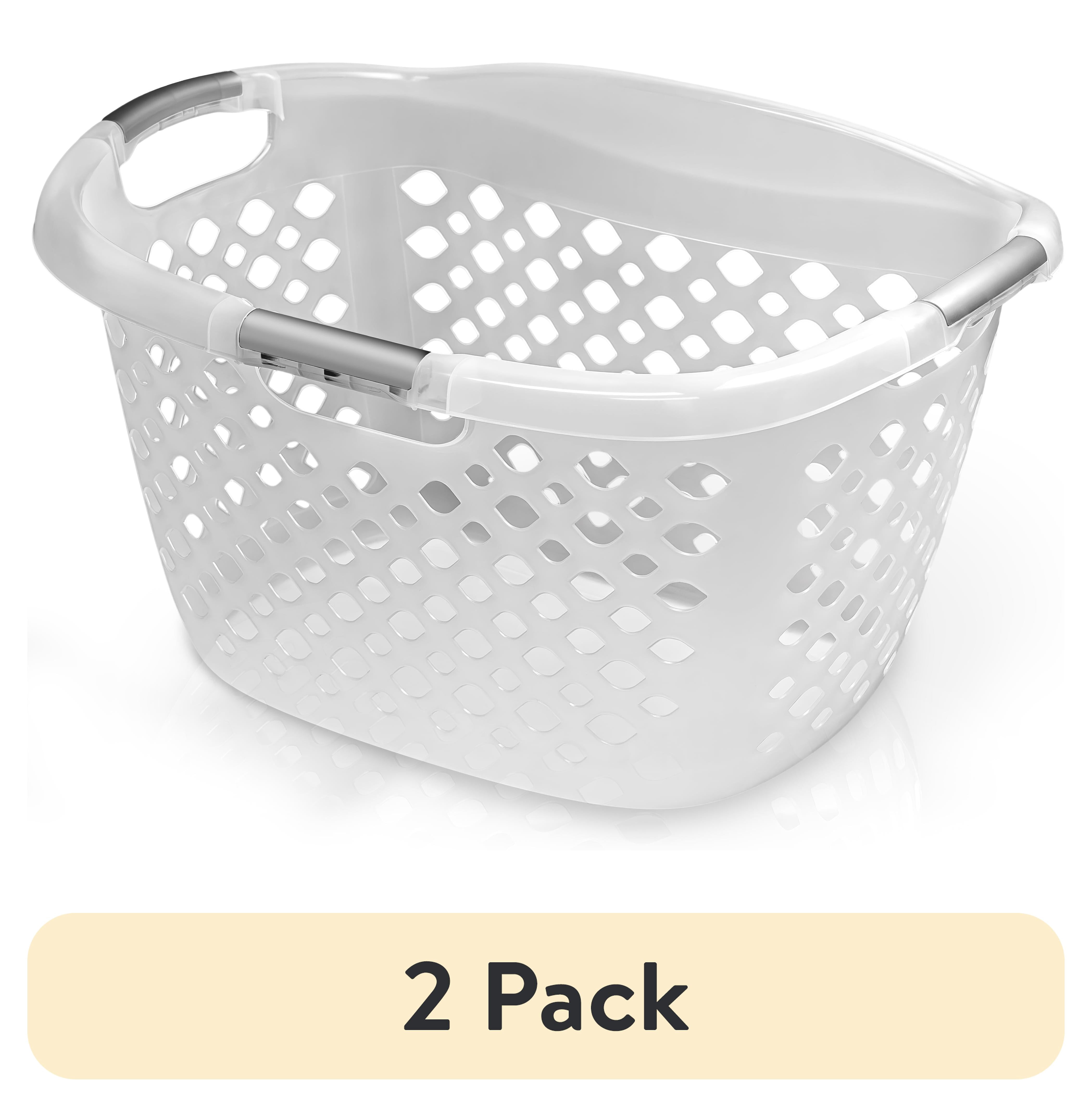 (2 pack) Home Logic 1.8 Bushel Hip Grip Plastic Laundry Basket, Clear ...