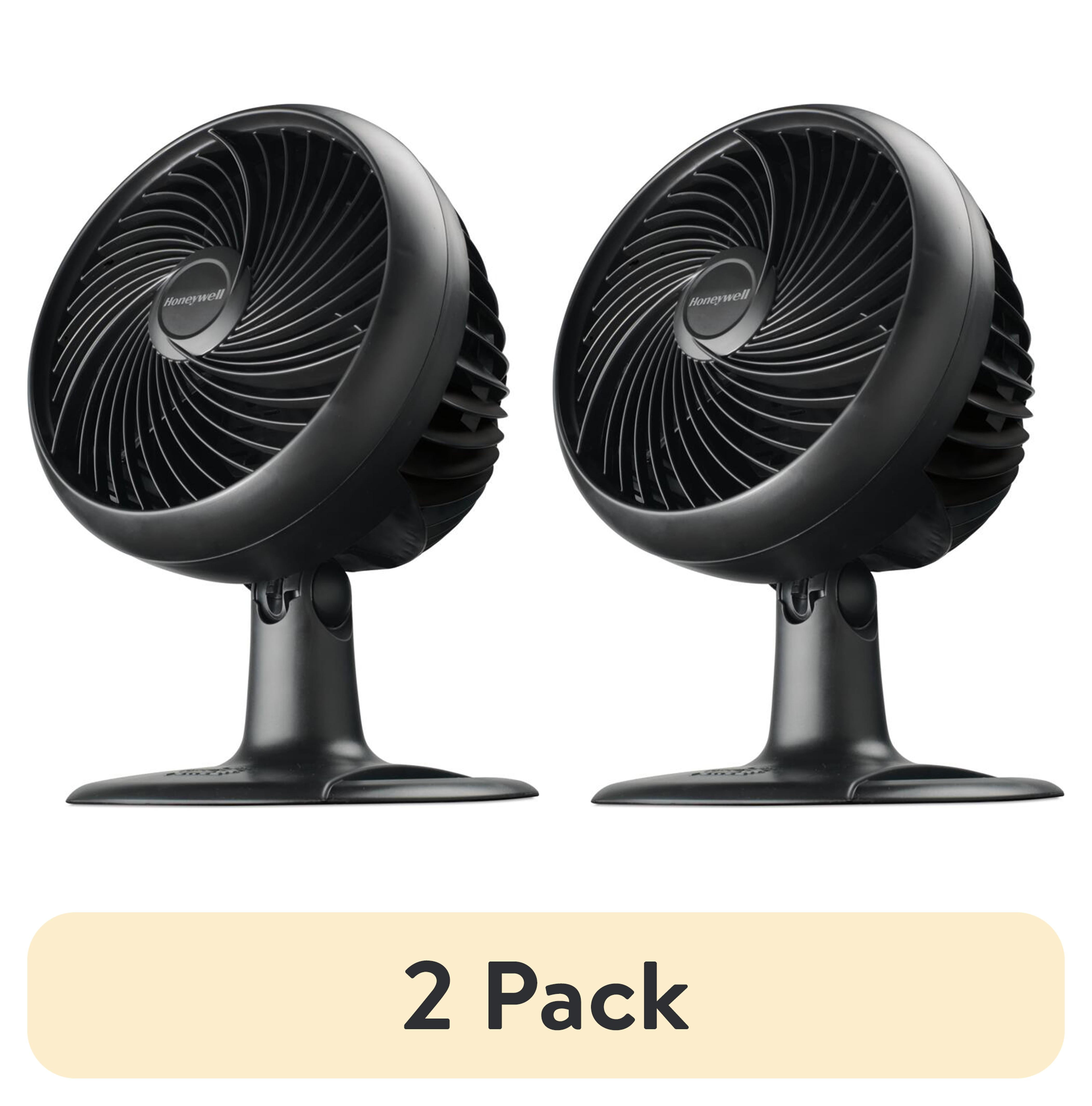 (2 pack) Honeywell 10" Black Turbo Force Power Oscillating Table Fan ...