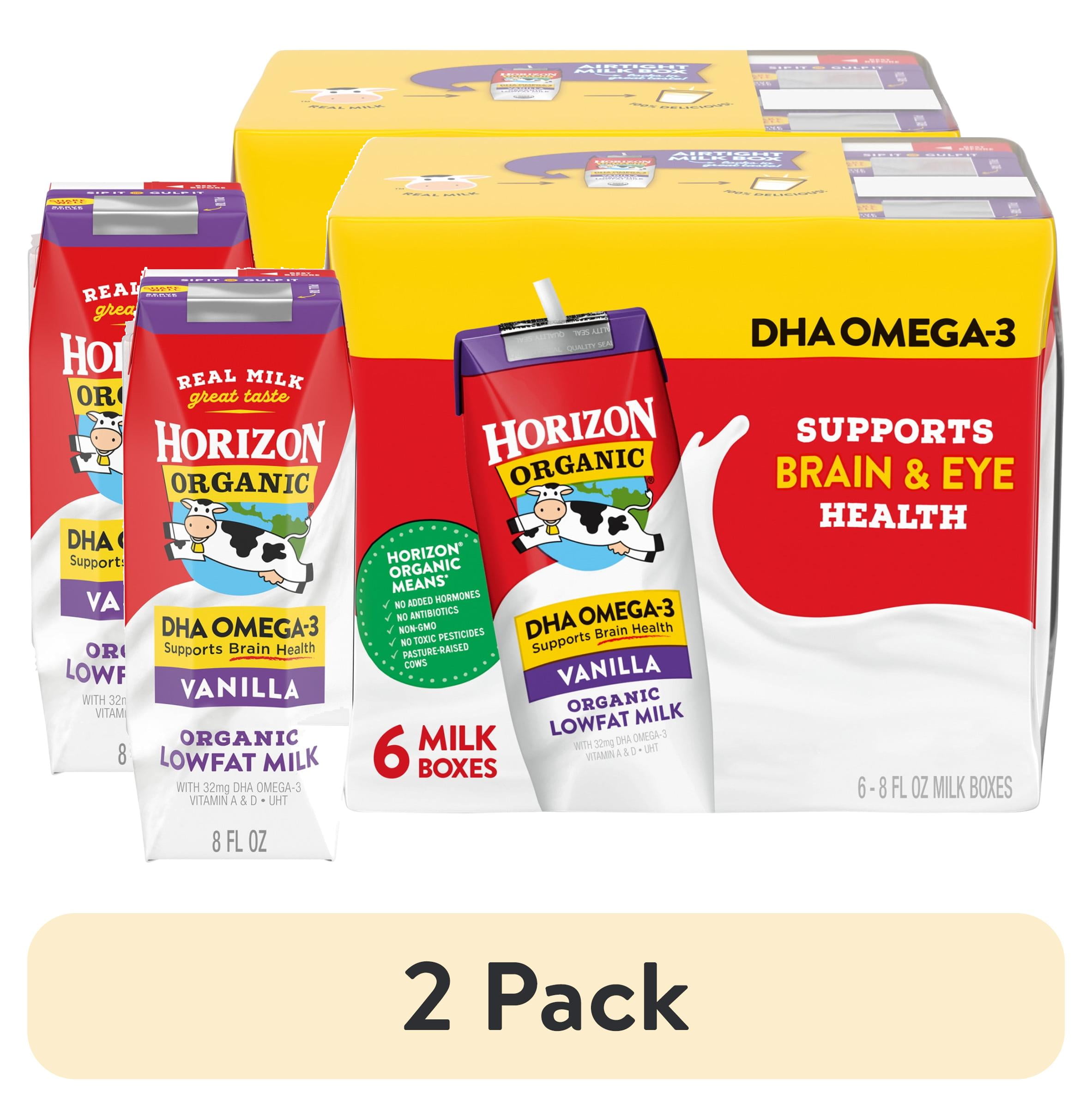 (2 pack) Horizon Organic Shelf Stable 1% Lowfat DHA Omega-3 Vanilla ...