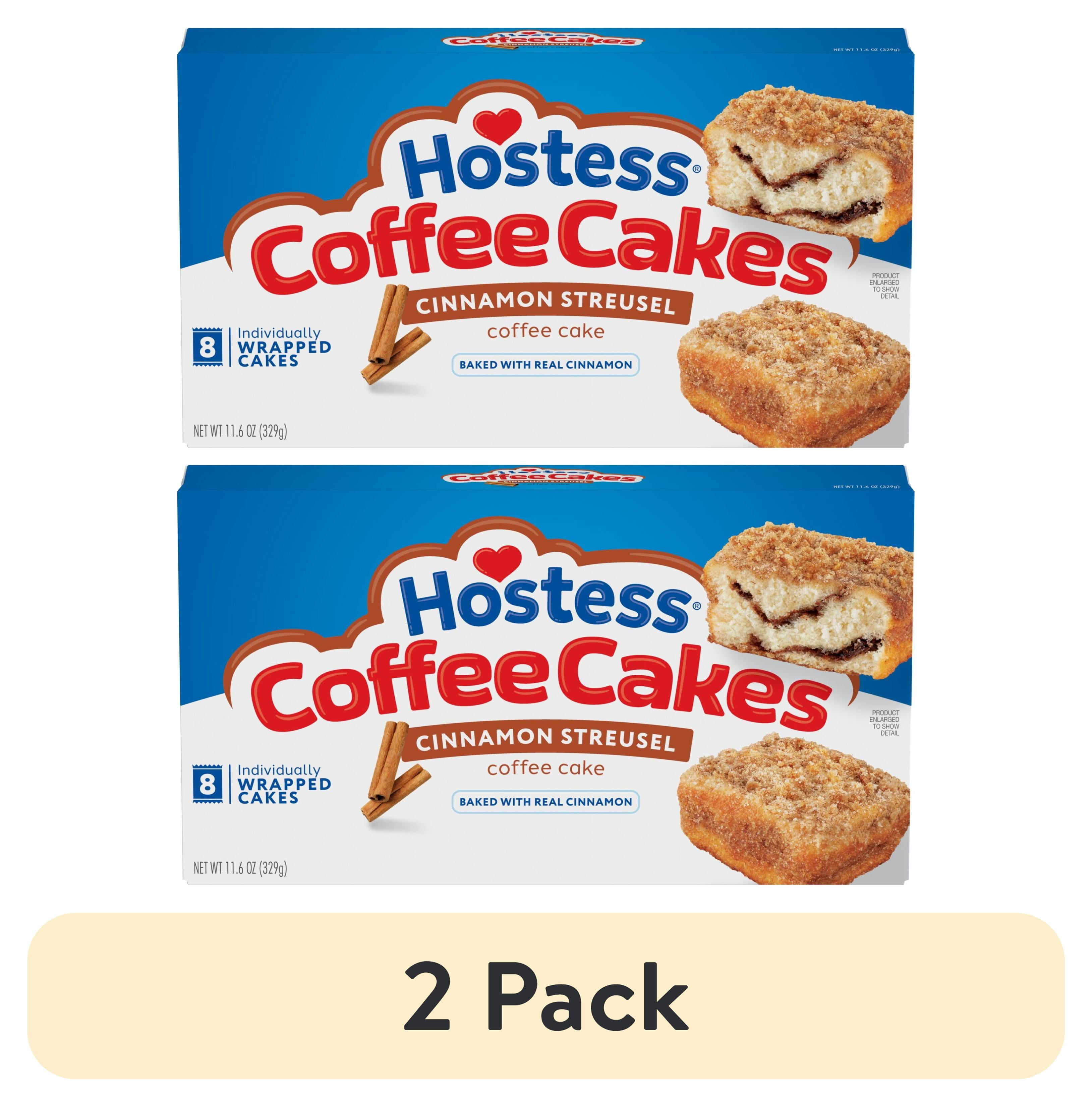 (2 pack) Hostess Coffee Cakes, Cinnamon Streusel Snack Cakes, 11.6 oz ...