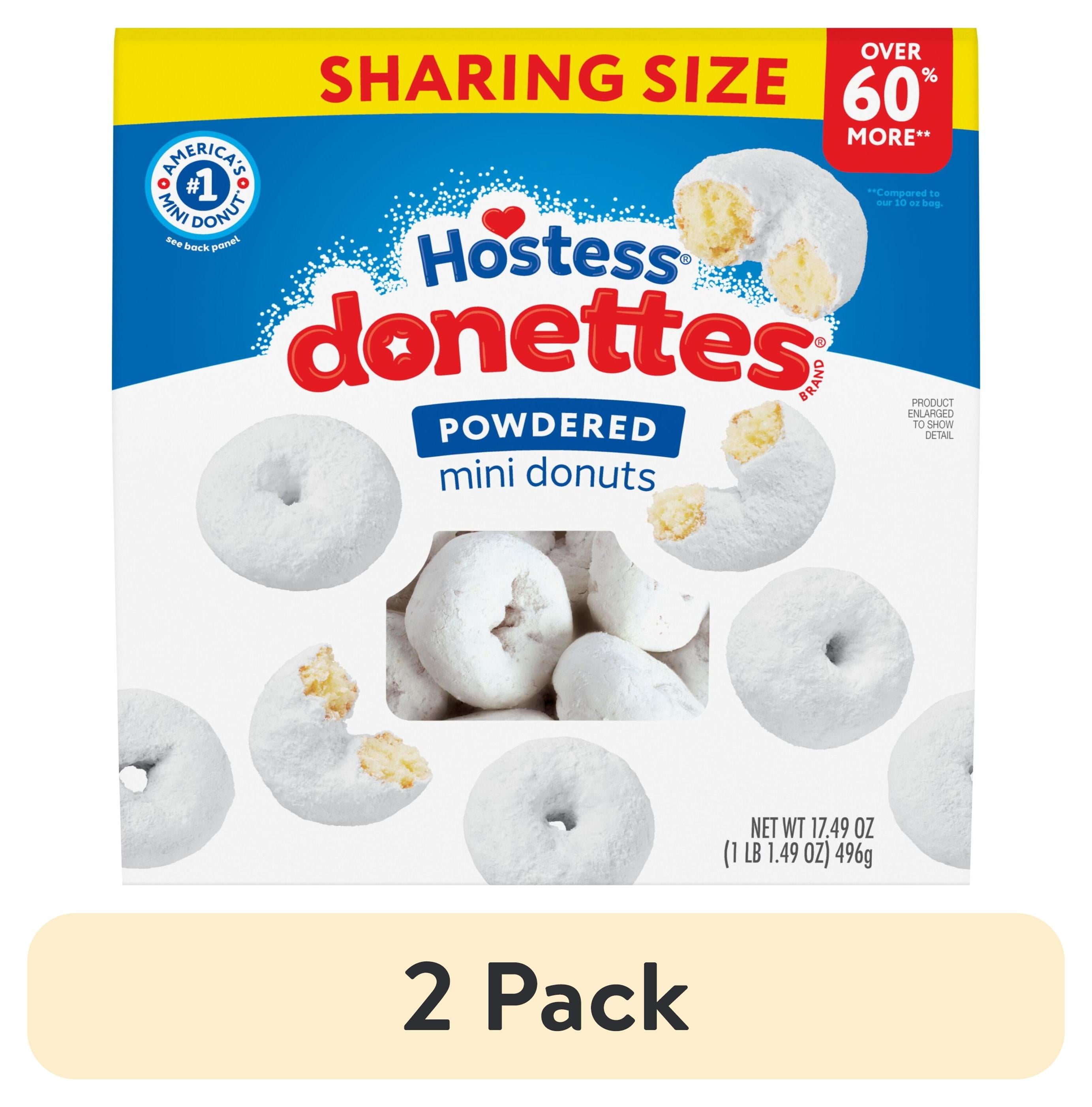 (2 pack) Hostess Donettes, Powdered Mini Donuts, 17.49 Oz. Sharing Size ...