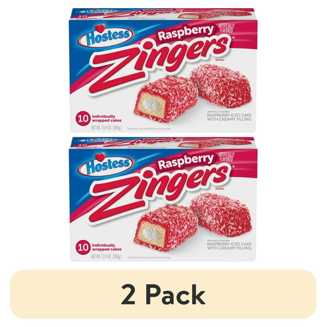(2 pack) HOSTESS Raspberry ZINGERS, 10 Count , 13.40 oz - Walmart.com