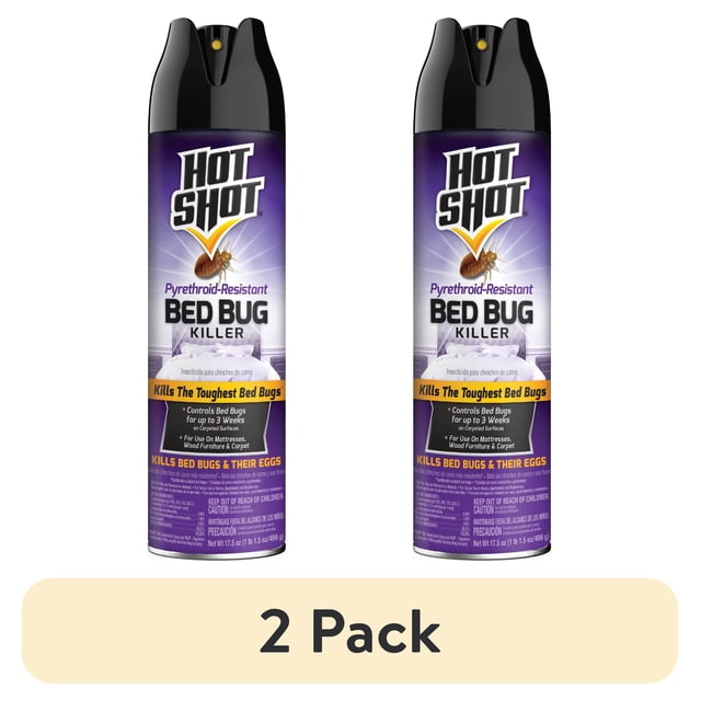 (2 pack) Hot Shot Indoor Pyrethroid-Resistant Bed Bug Killer, 17.5 ...