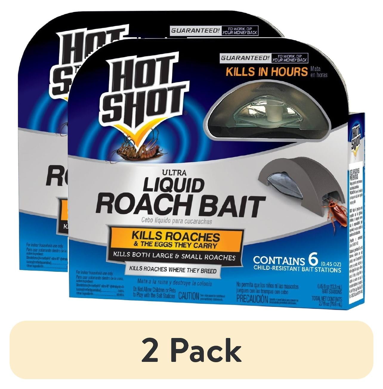 (2 pack) Hot Shot Liquid Roach Bait, Roach Killer, 6 Count, 1 Pack ...