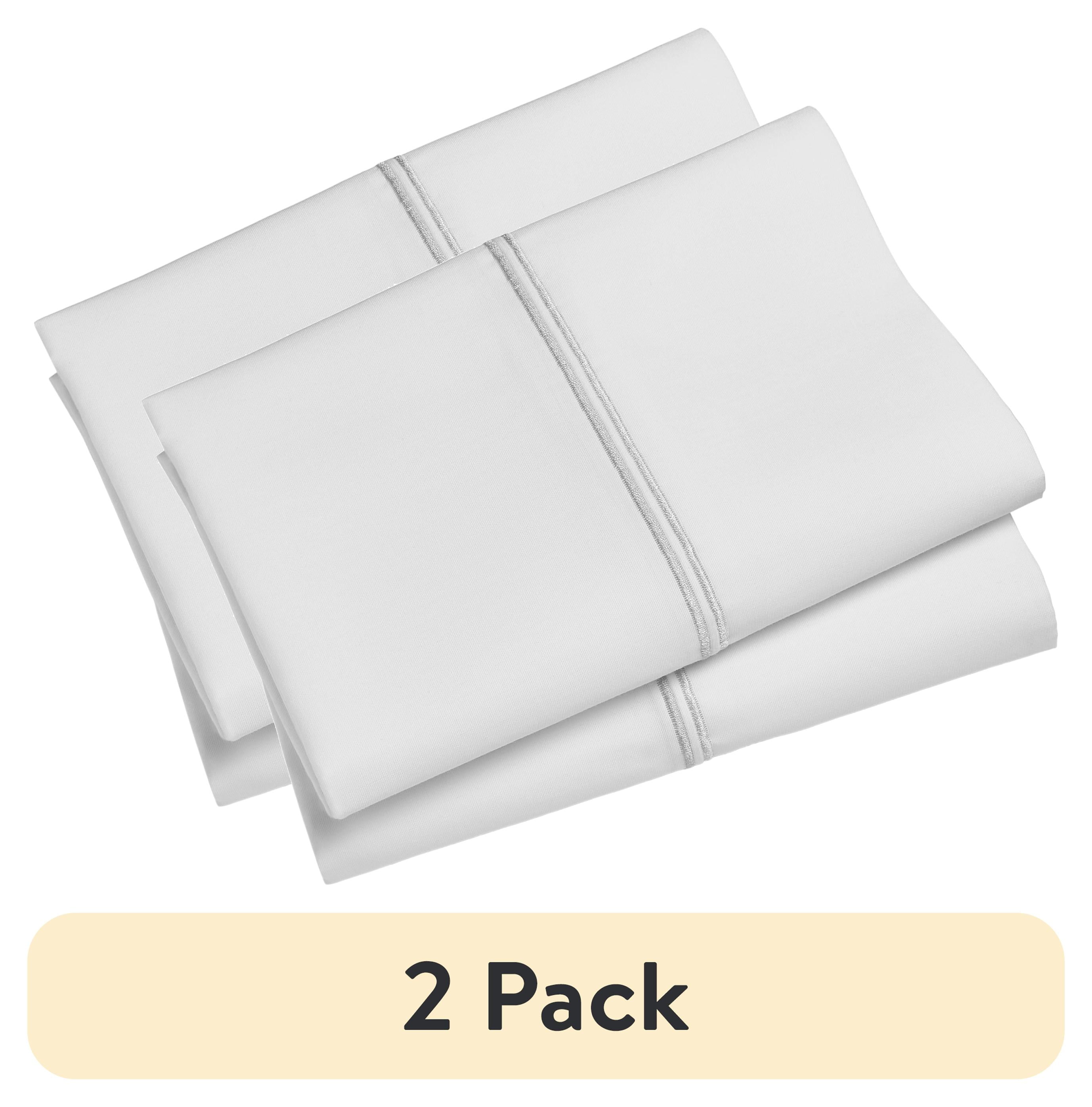 (2 pack) Hotel Style 300 Thread Count White Pillowcase with White Hem ...