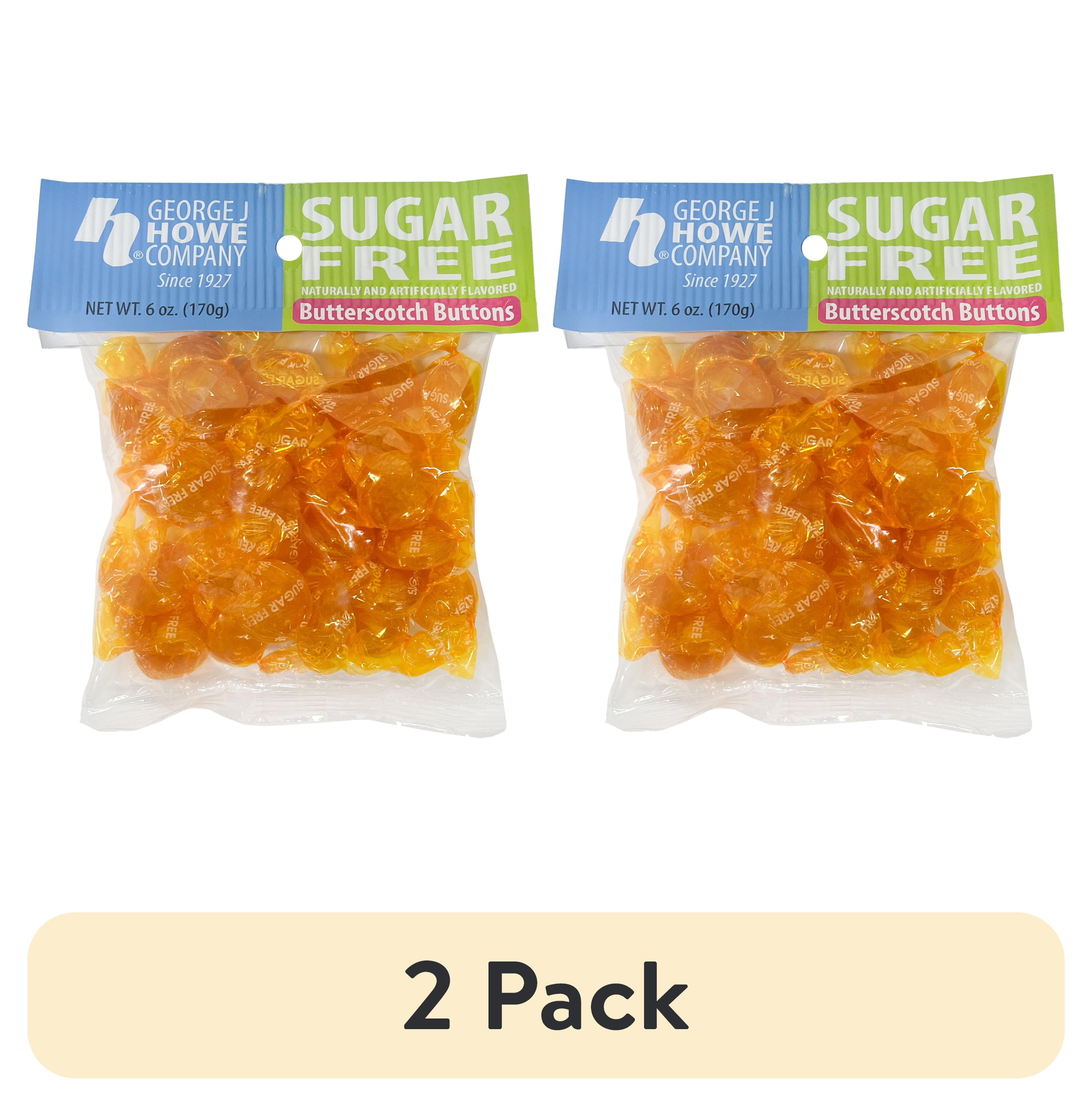 (2 pack) Howe Sugar Free Butterscotch Buttons Hard Candy, 6 oz, Bag ...