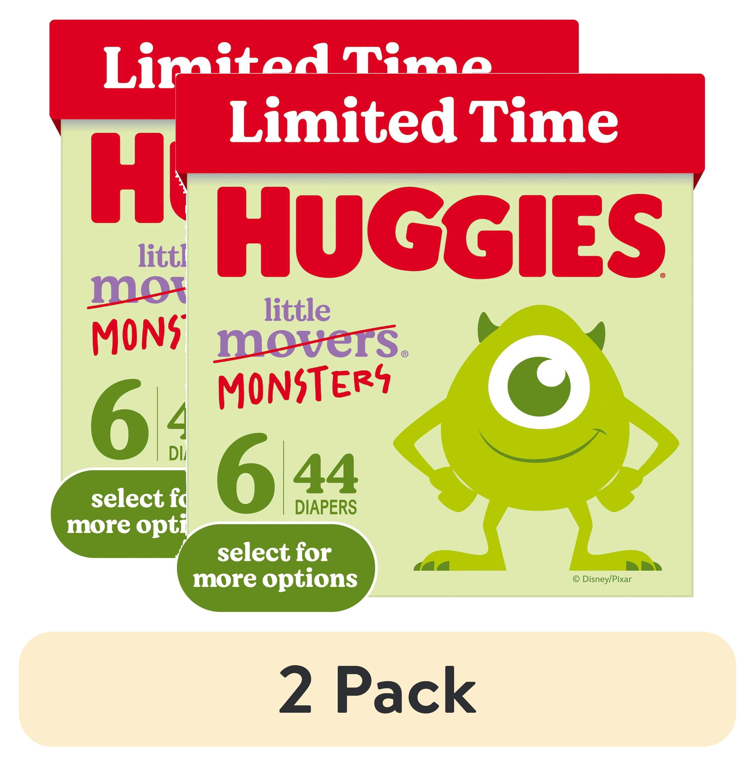 (2 pack) Huggies Little Movers, Little Monsters Edition Baby Diapers ...