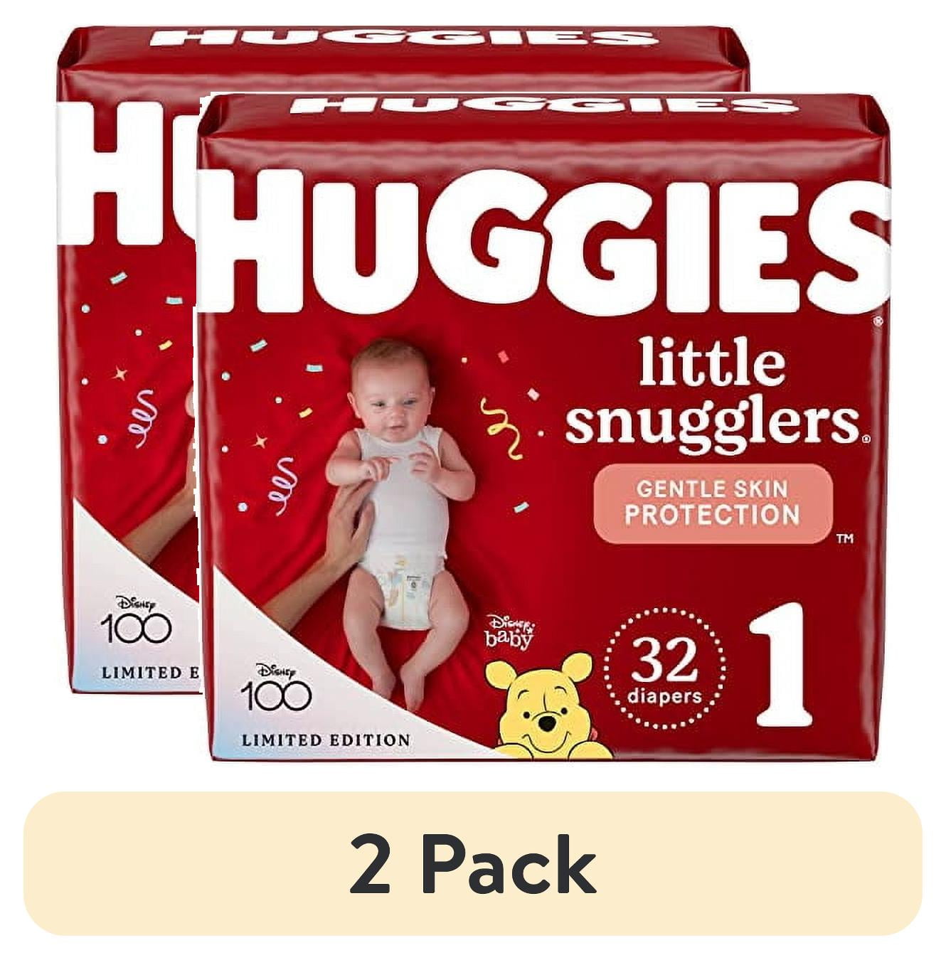 (2 pack) Huggies Size 1 Diapers, Little Snugglers Newborn Diapers, Size 1 (8-14 lbs), 32 Count ...