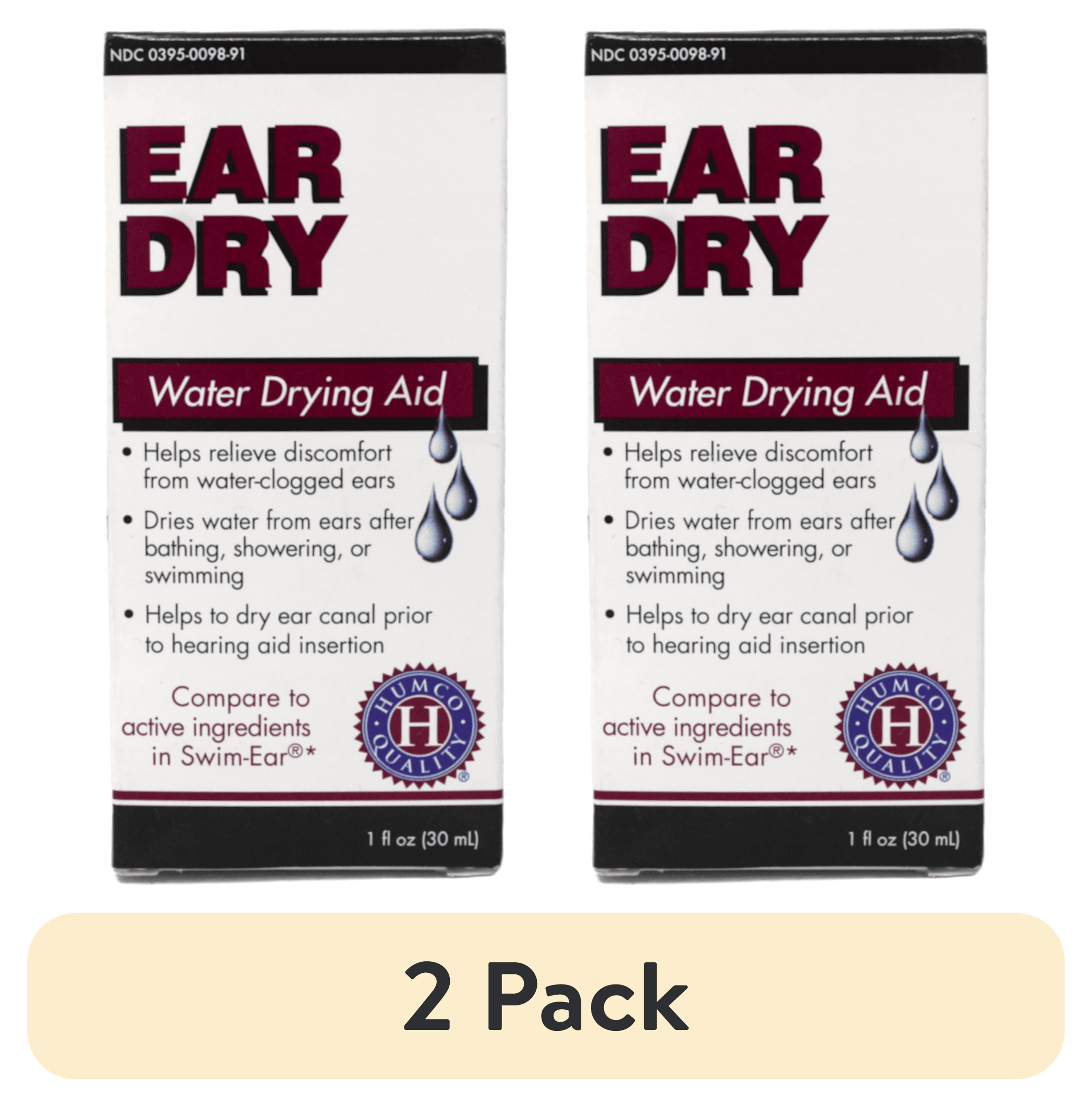 (2 pack) Humco Dry Water Drying Aid for Swimmers & Drying 1 Ounce Each ...