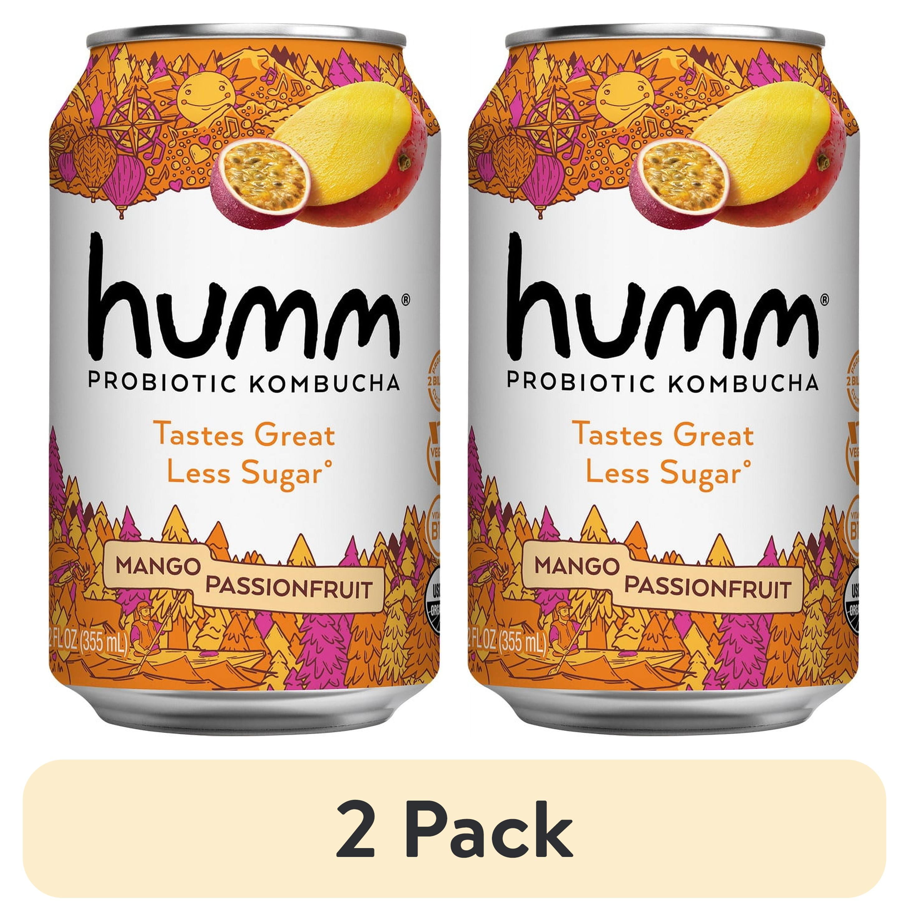 (2 pack) Humm Kombucha Tea, Mango Passionfruit, Probiotic, Organic ...