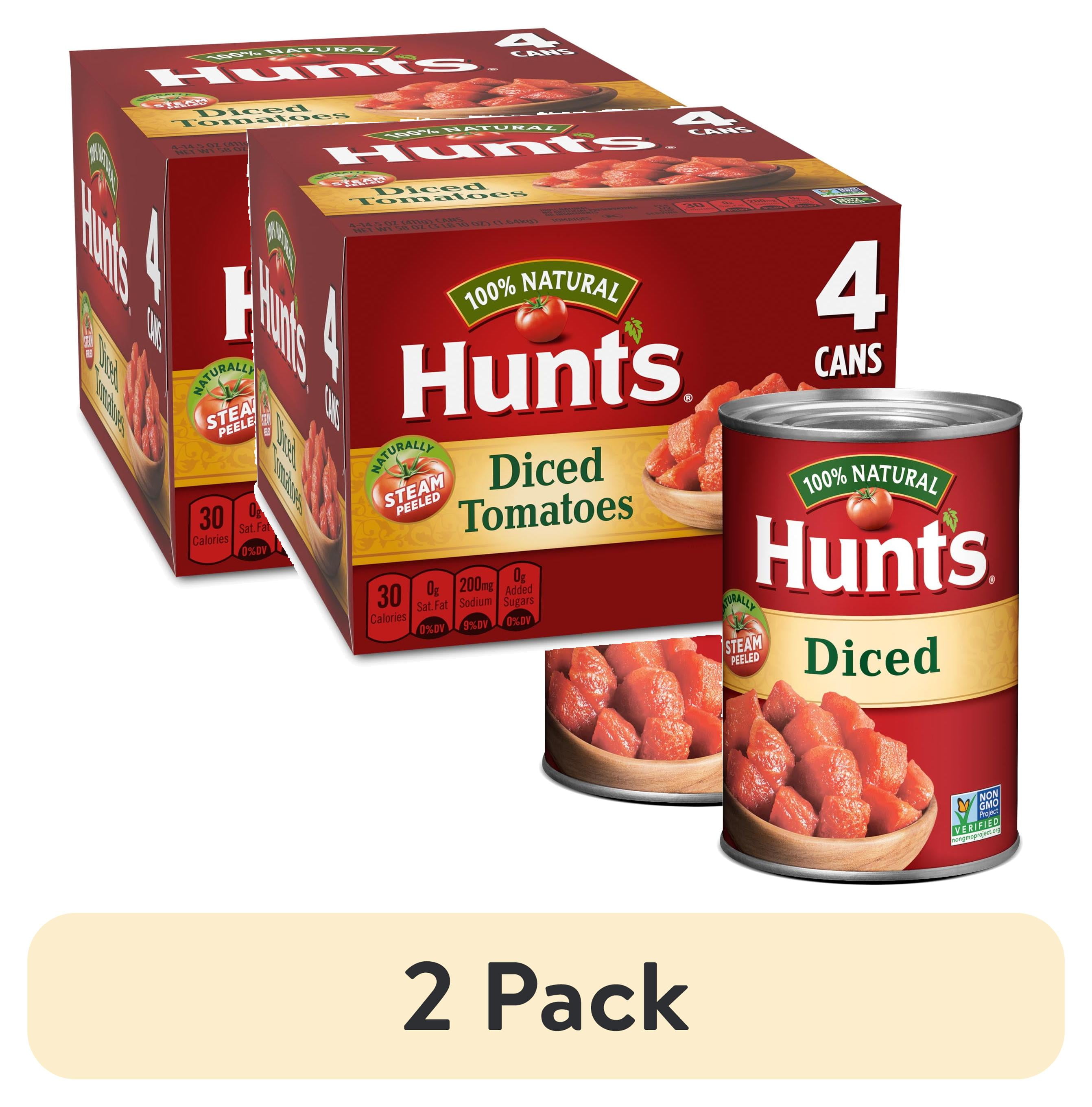 (2 pack) Hunt's 100% Natural Diced Tomatoes, 14.5 oz Can, 4 Count ...