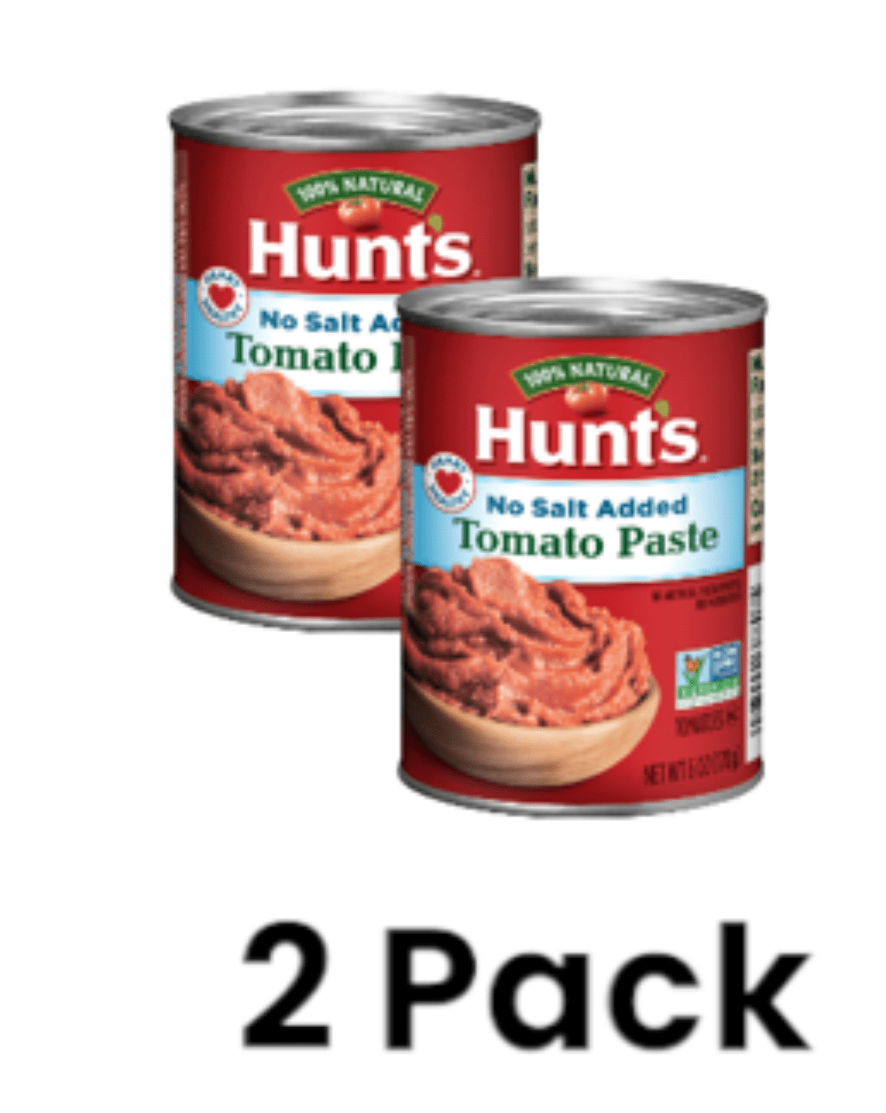 Hunt's Tomato Paste, No Salt Added, 2 Pack, 6 oz Cans, Low Sodium ...