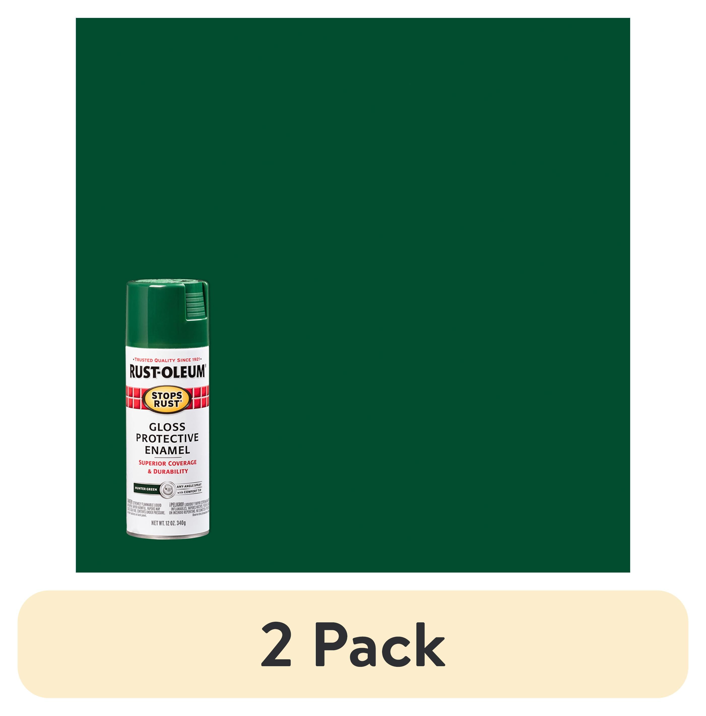 (2 pack) 6 Pack, Hunter Green, Rust-Oleum Stops Rust Gloss Protective ...