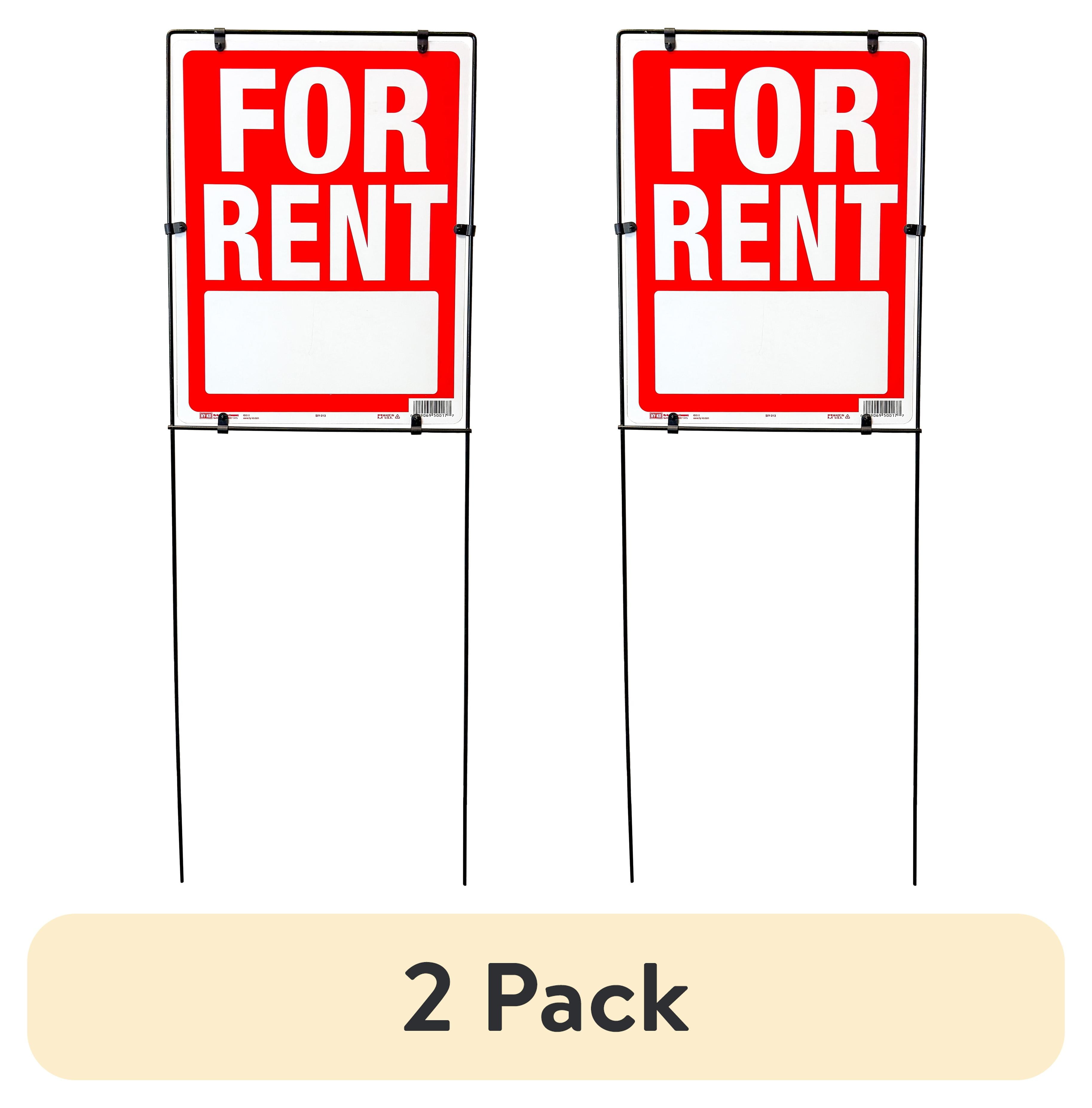 (2 pack) Large 42x15-inch English 'For Rent' Wire Yard Signs by Hy-Ko ...