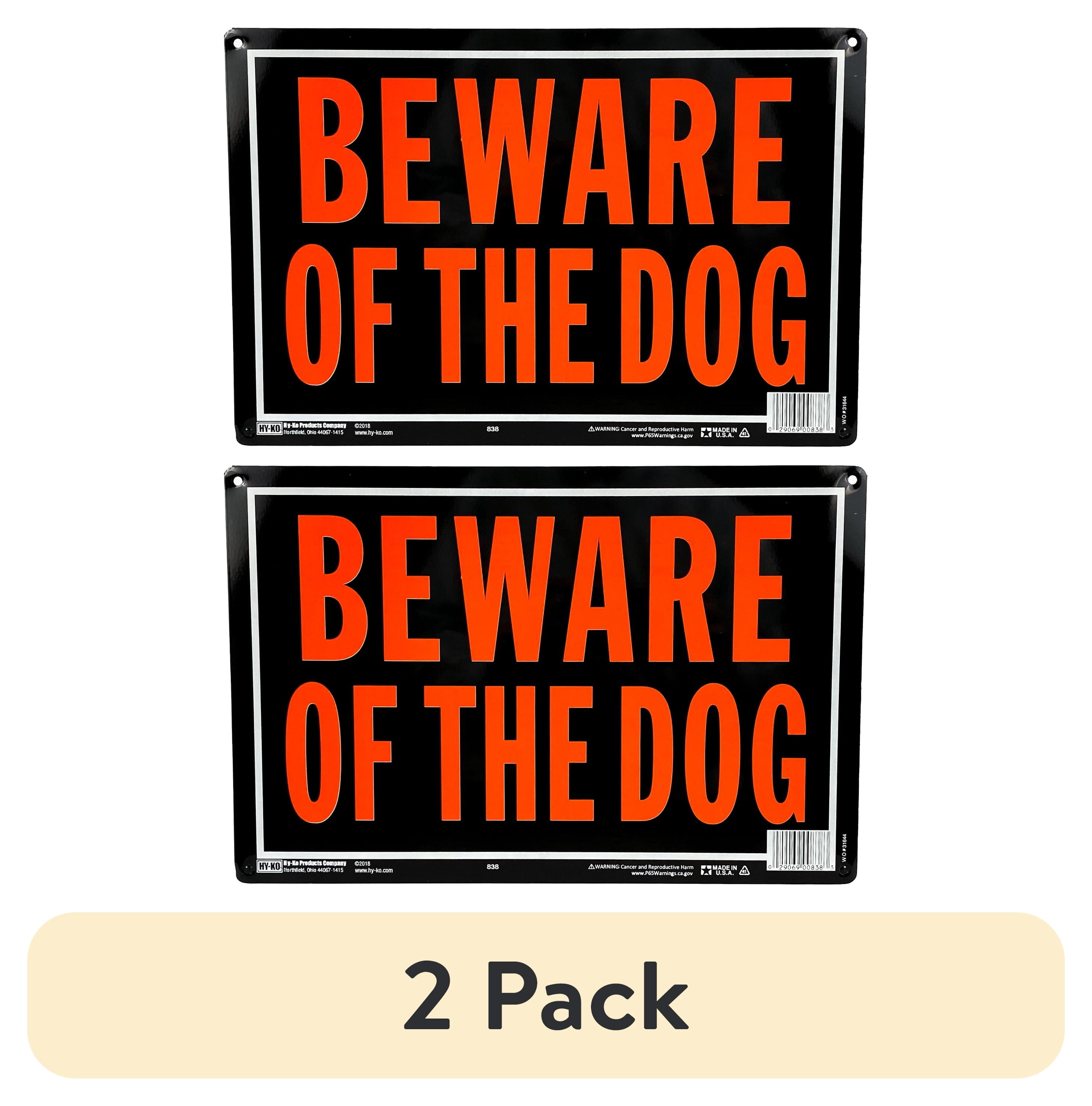 (2 pack) Hy-Ko Beware of The Dog Orange and Black Sign [Set of 12 ...