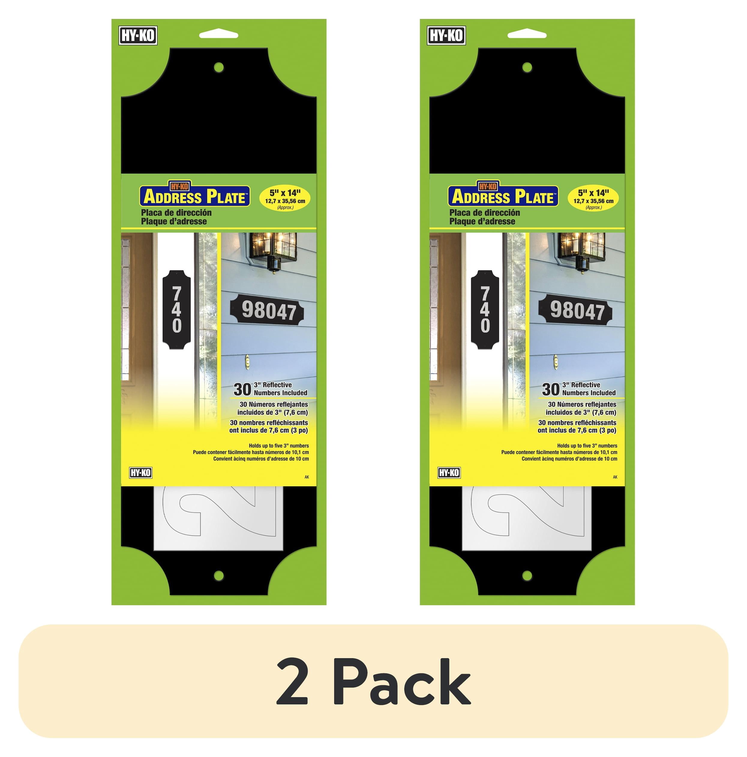 (2 pack) Hy-Ko Black Plastic House Number Plate Kit, 30 Reflective ...