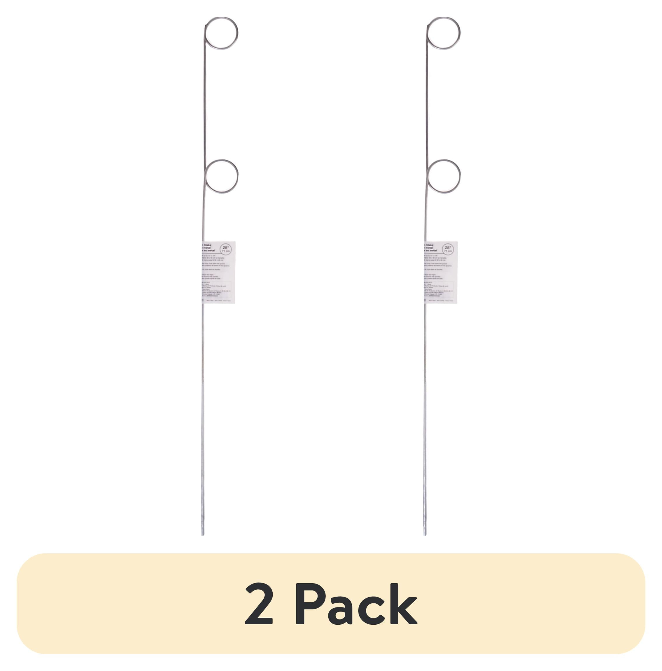 (2 pack) HY-KO Products 40640 Metal Pigtail Sign Stake, 28"", Silver ...