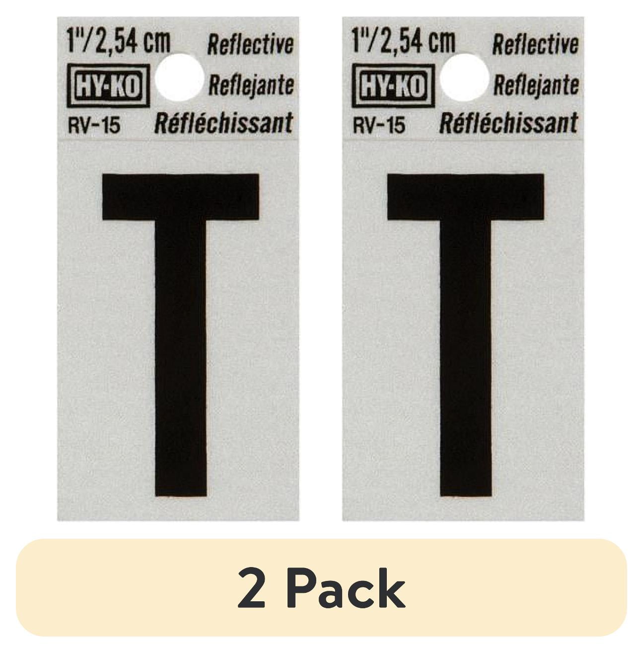 (2 pack) Hy-Ko Products 79284 1 in. Reflective Vinyl Letter T - Walmart.com