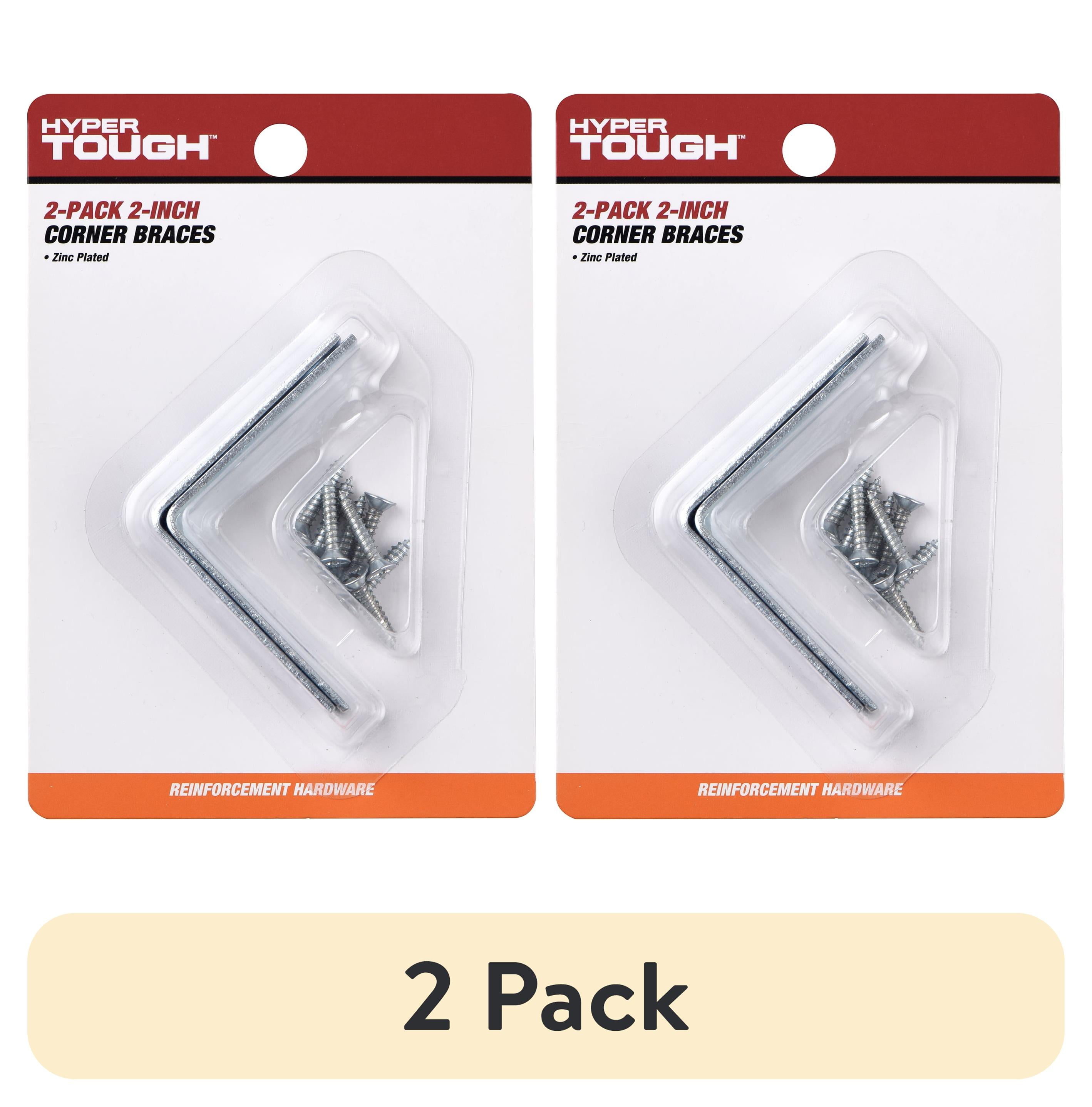 (2 pack) Hyper Tough 2 inch. x 2 inch. Corner Brace, Steel, Zinc Plated ...